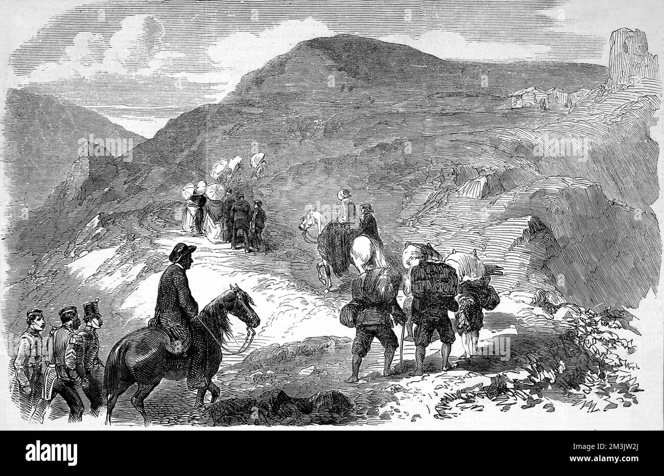 Florence Nightingale visiting the Hut Hospitals, at Balaclav Stock ...