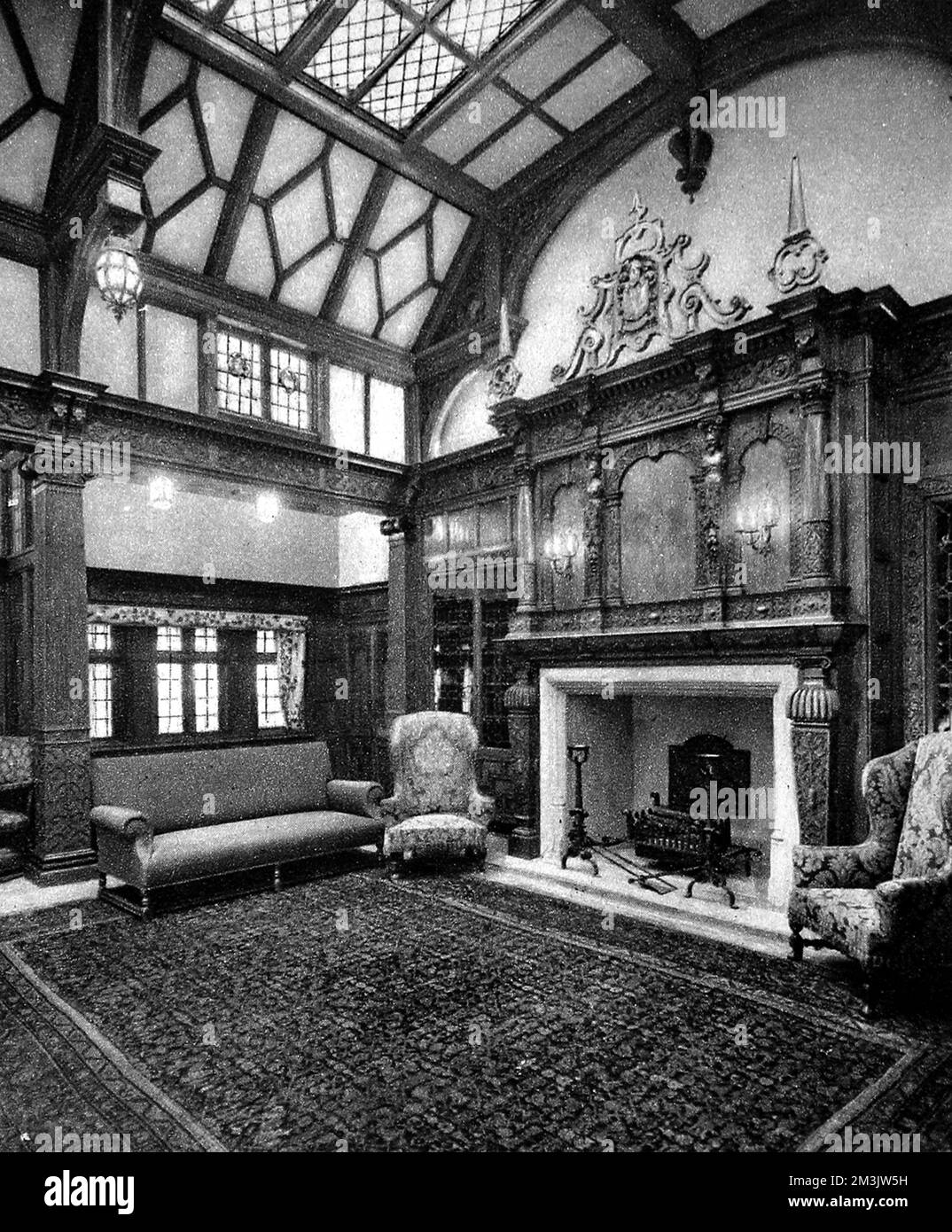 Photograph of the Social Hall aboard Royal Mail Steam Packet Company's ...
