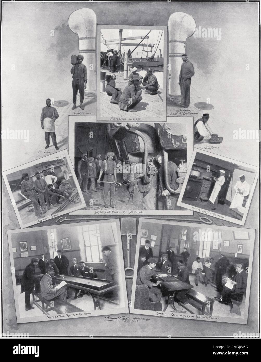 Lascar Seamen at work and at rest, 1906 Stock Photo - Alamy
