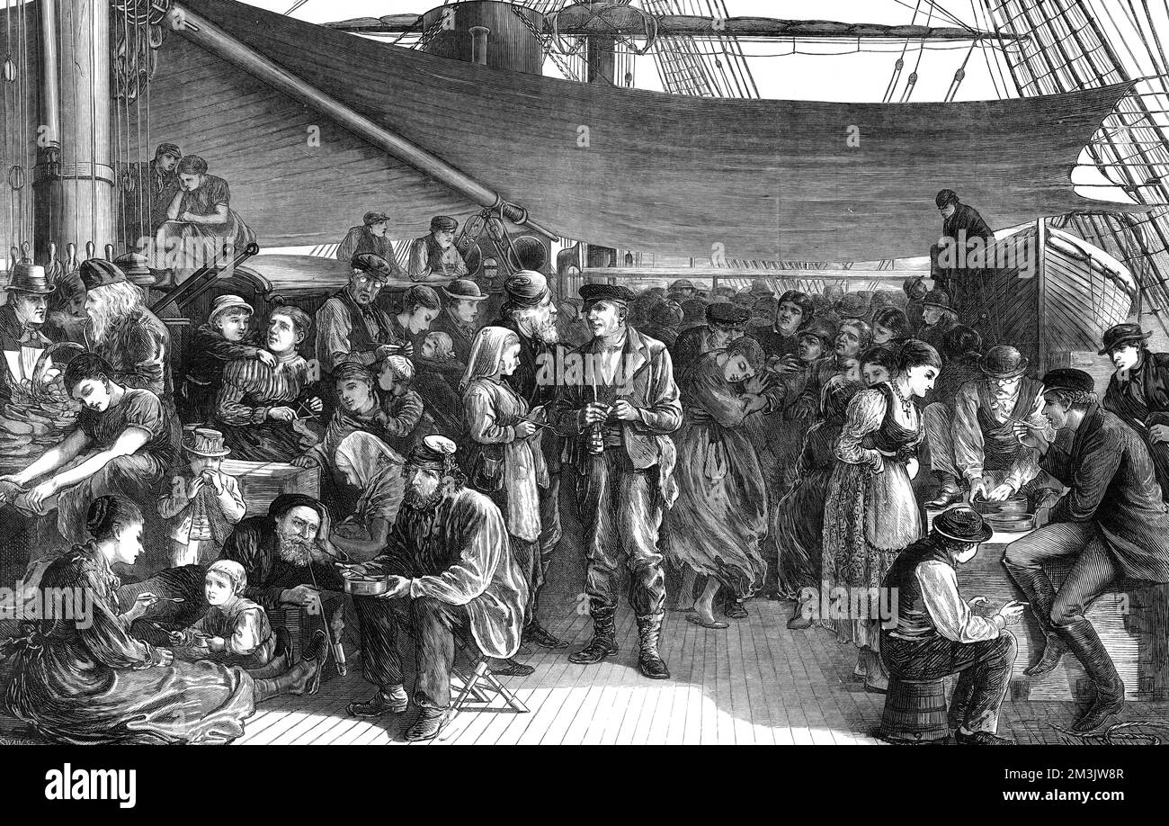Steerage of a North German Lloyd's Atlantic Steam-ship. Emigrants from ...