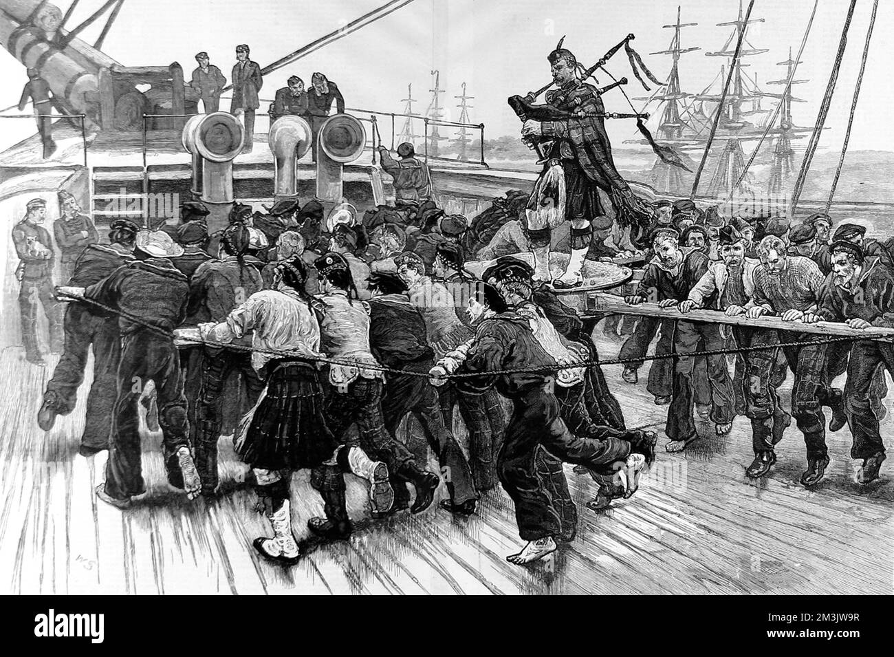 Soldiers and Sailors Manning a Capstan 1873 Stock Photo - Alamy