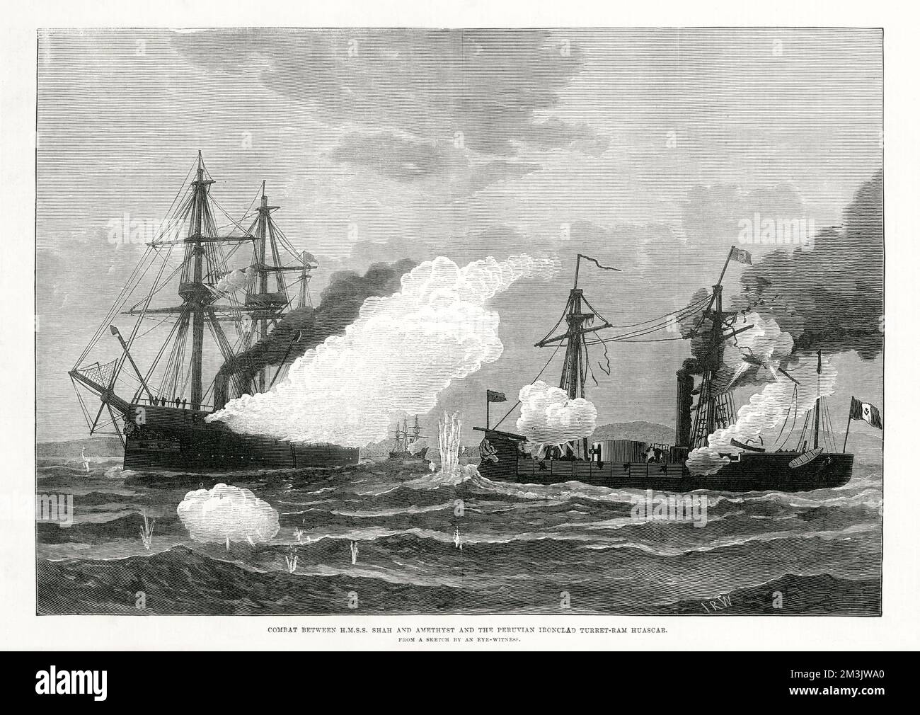 Battle of Pacocha'; between HMS Shah and Amethyst Stock Photo - Alamy