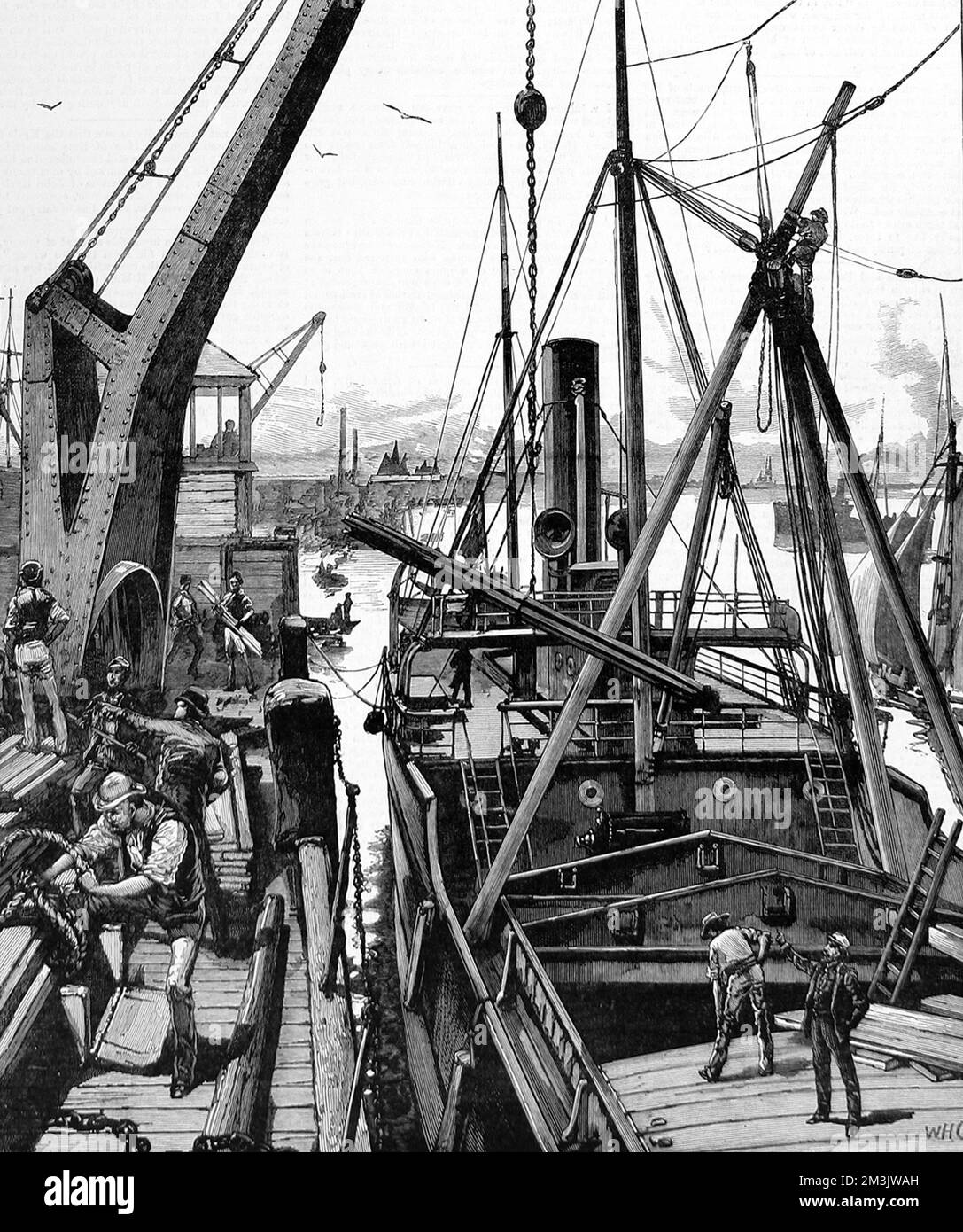 Loading a Steamship, Woolwich 1884 Stock Photo - Alamy