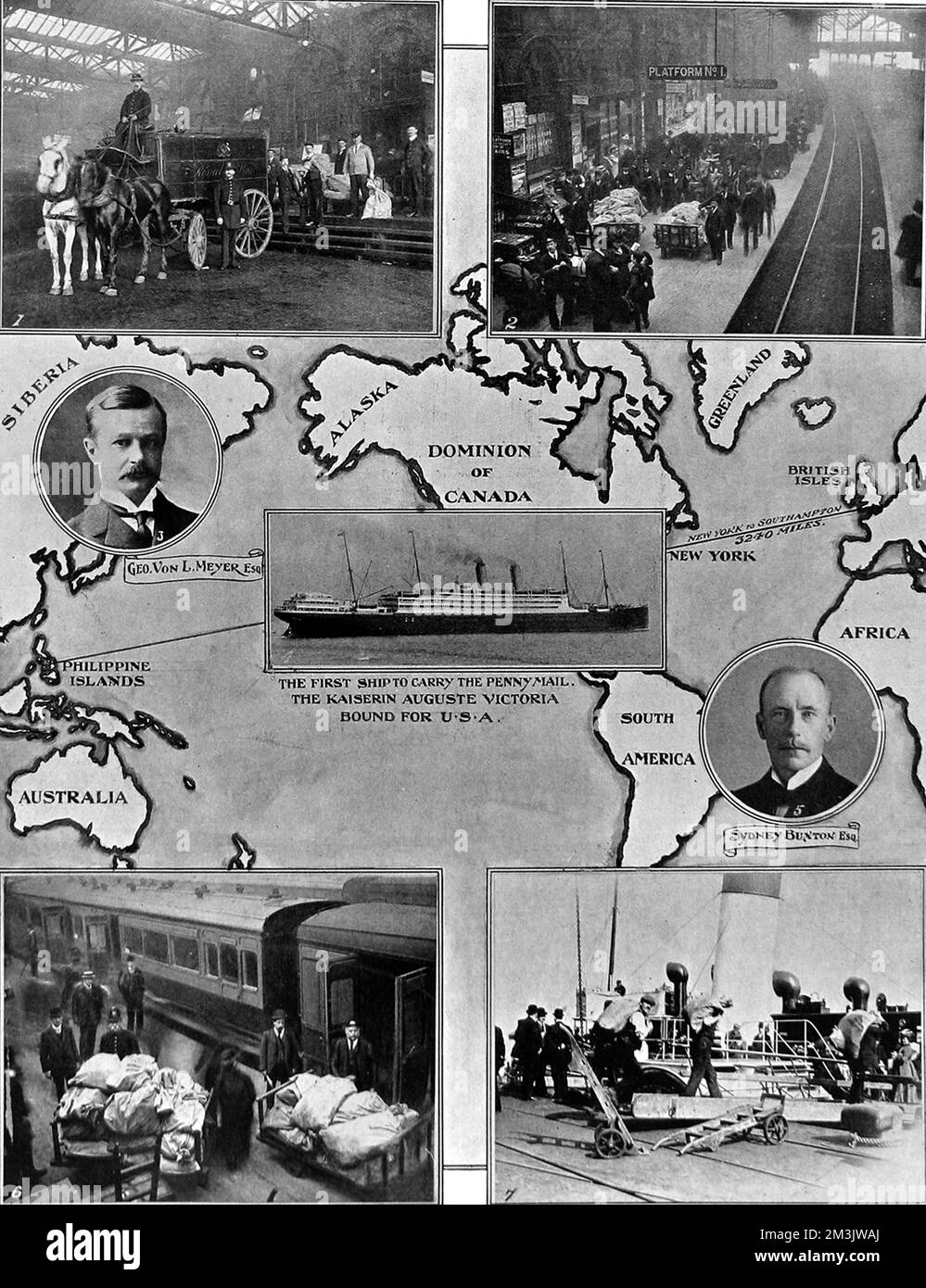 The First Penny Post from England to America 1908 Stock Photo - Alamy