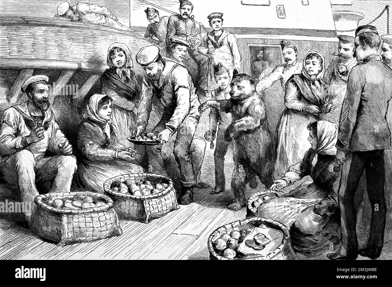 Christmas on Board a British Battleship 1894 Stock Photo - Alamy