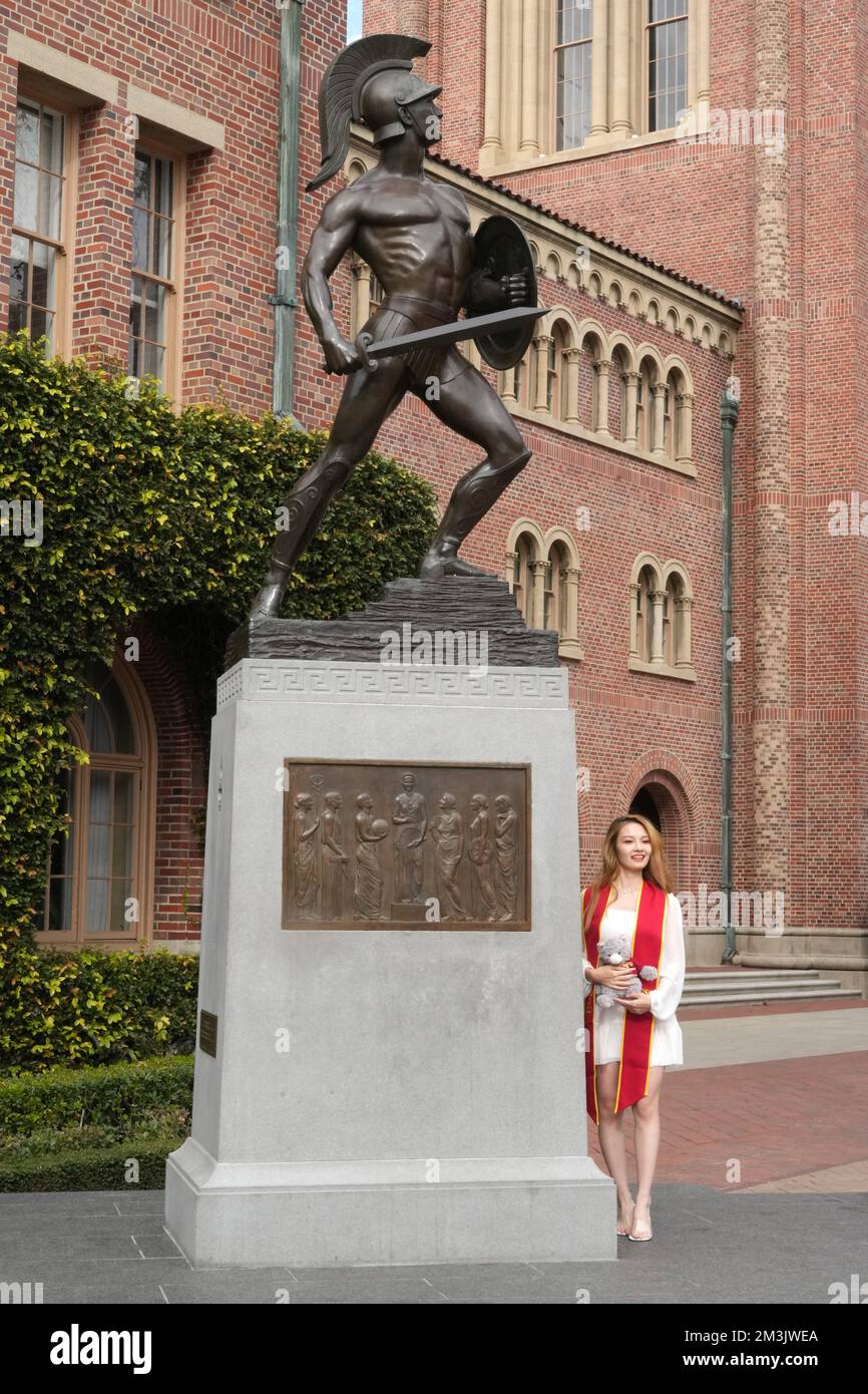 A University of Southern California female 2023 graduate poses with ...