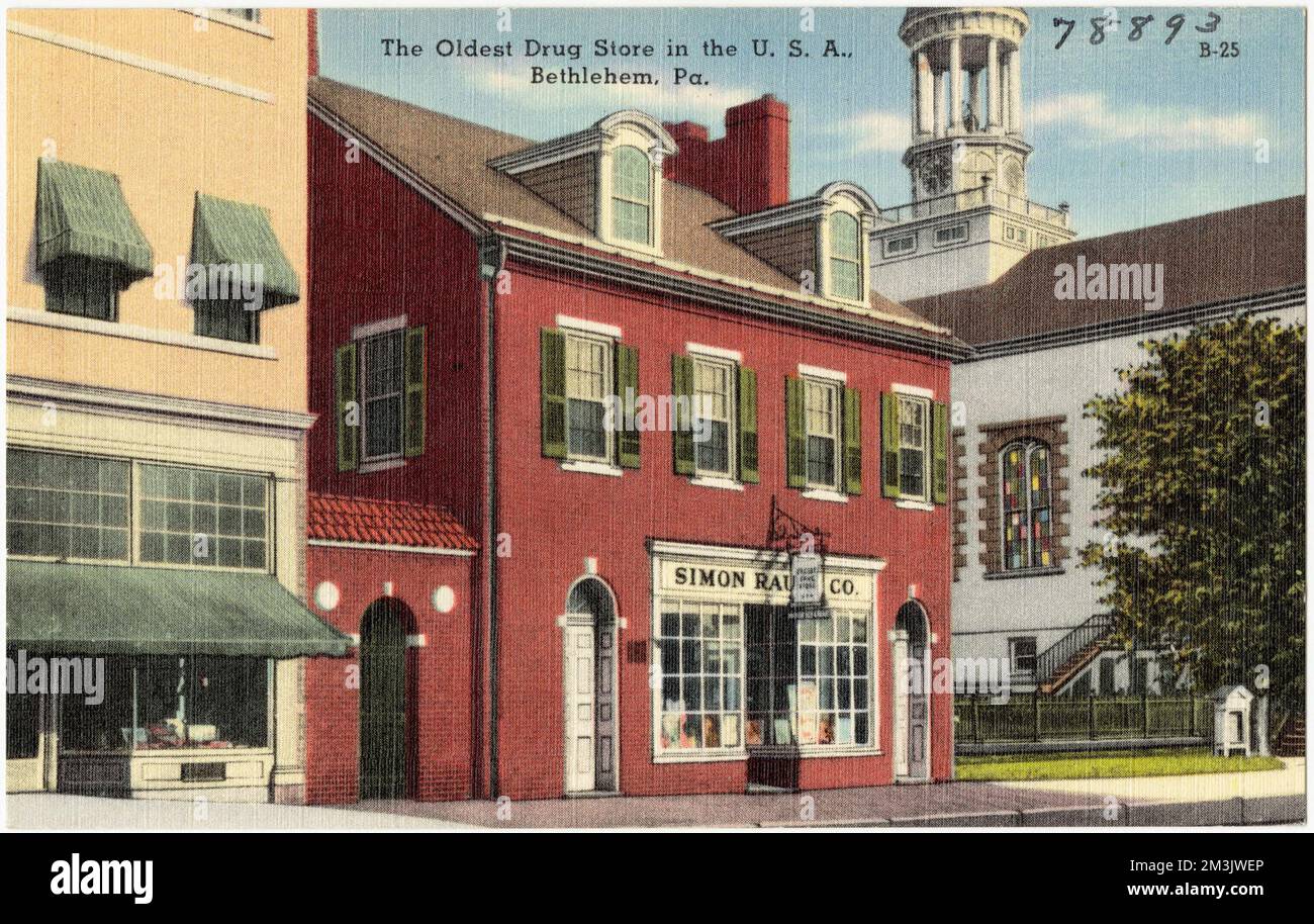 The oldest drug store in the U. S. A., Bethlehem, Pa. , Commercial ...