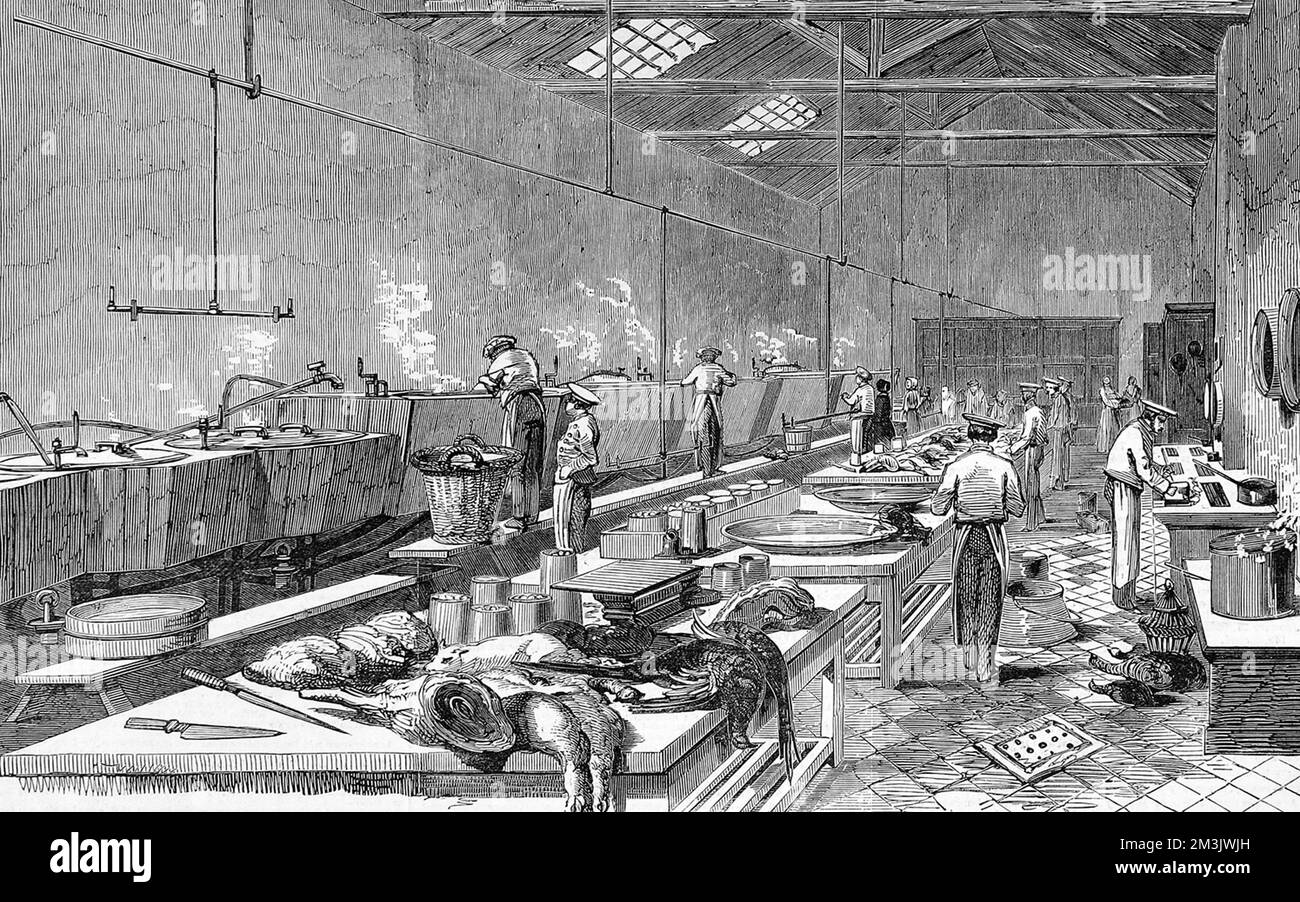 Scene showing Ritchie & M'Call's preserved meat establishment in ...