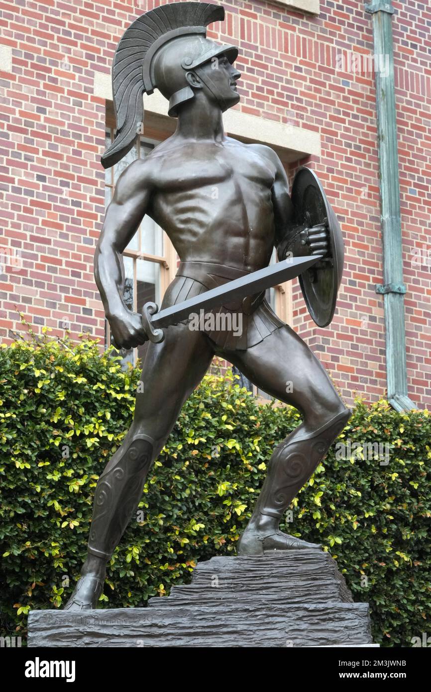 The Tommy Trojan mascot statue on the campus of the University of ...