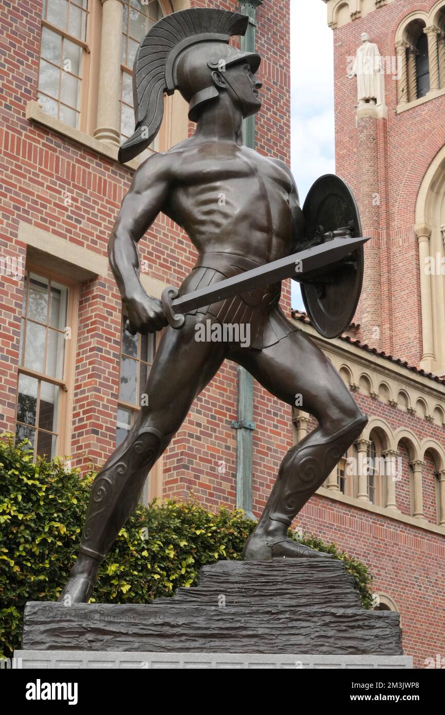 The Tommy Trojan mascot statue on the campus of the University of ...