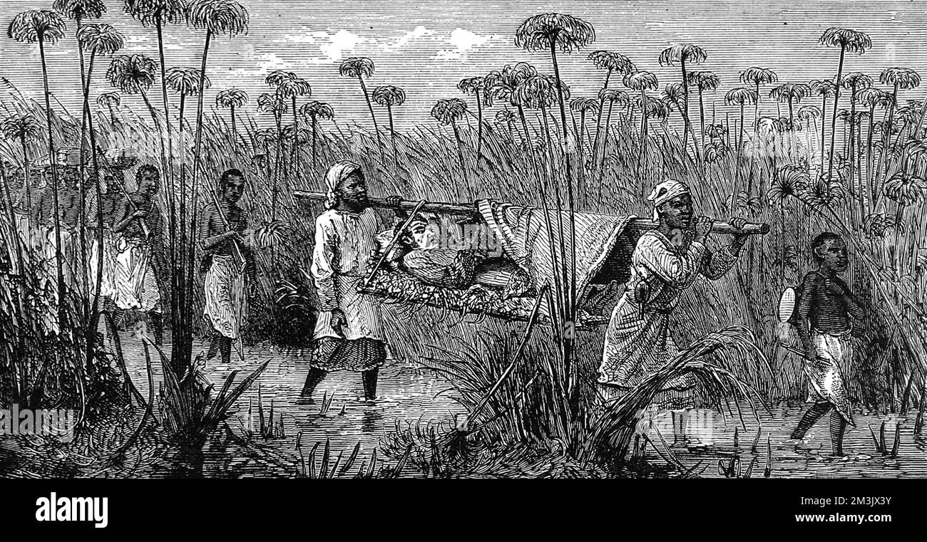 Dr. Livingstone being carried during his last exploration Stock Photo ...
