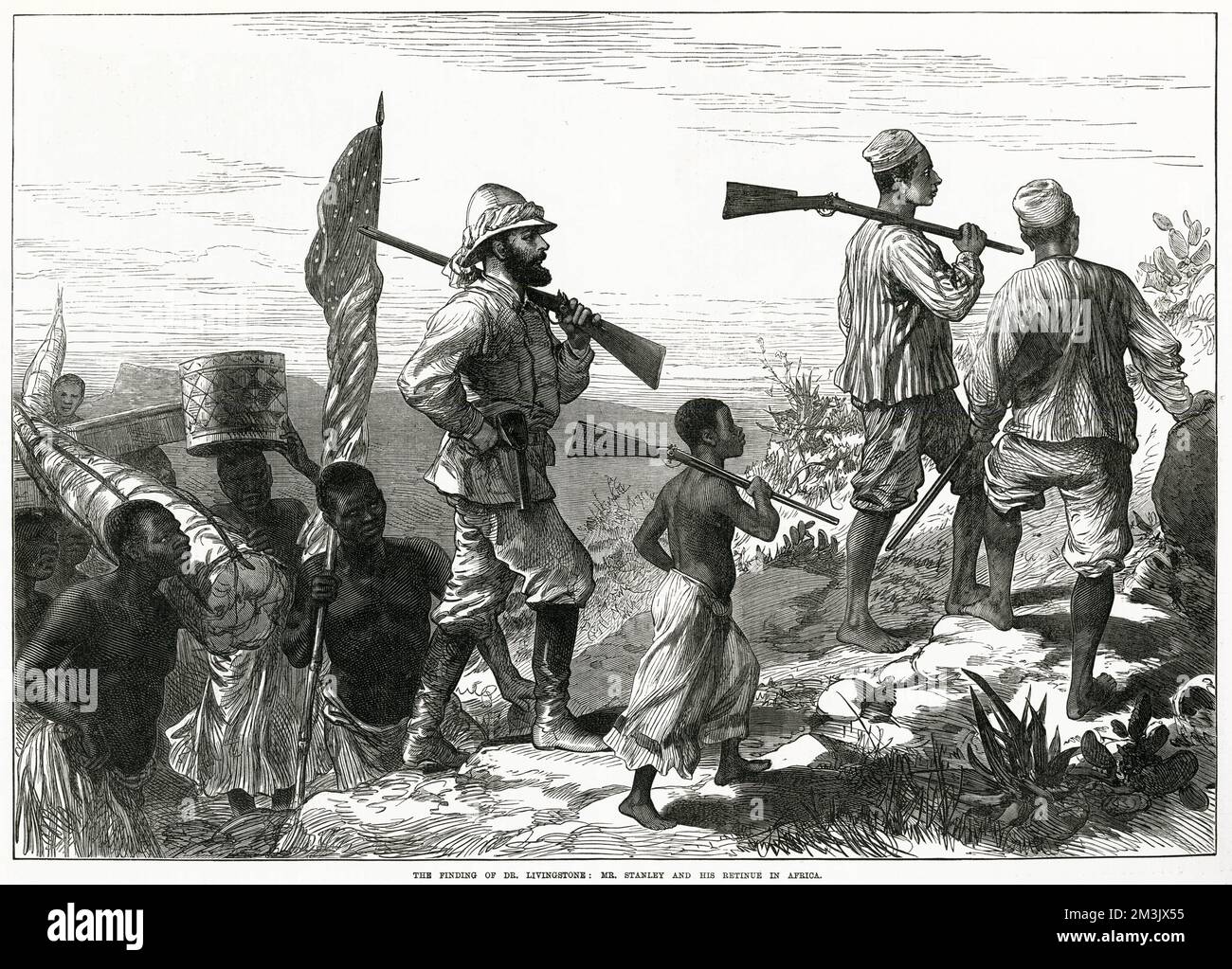 Sir Henry Morton Stanley and his retinue in Central Africa Stock Photo ...
