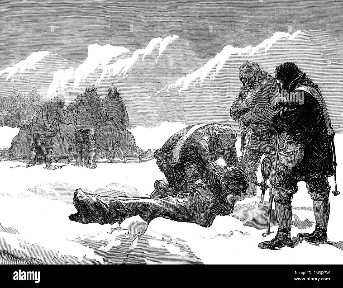 A Funeral in the Ice, British Arctic Expedition, 1875-1876 Stock Photo ...