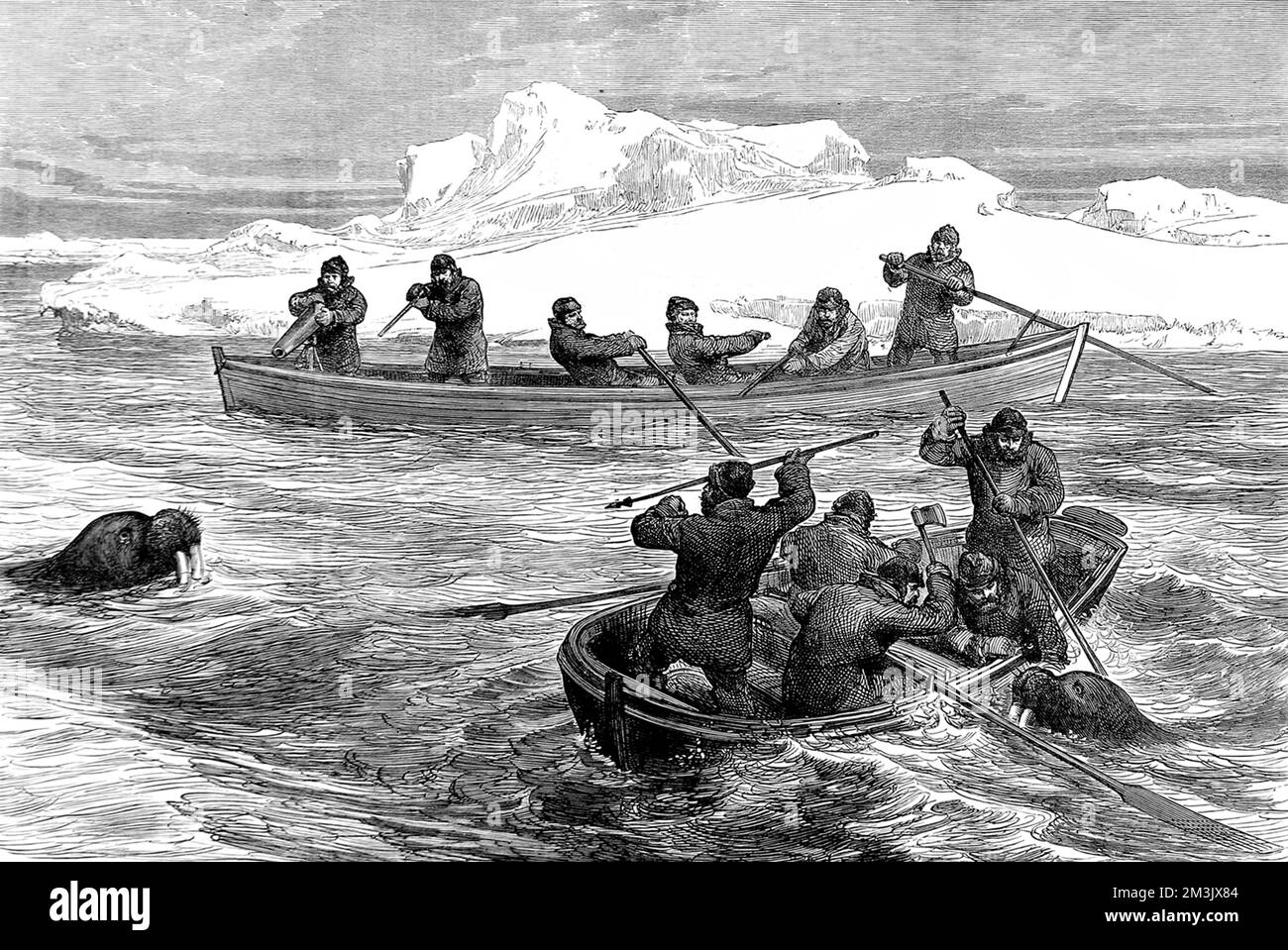 The crew of the Arctic exploration ship, 'Pandora', using the ship's ...