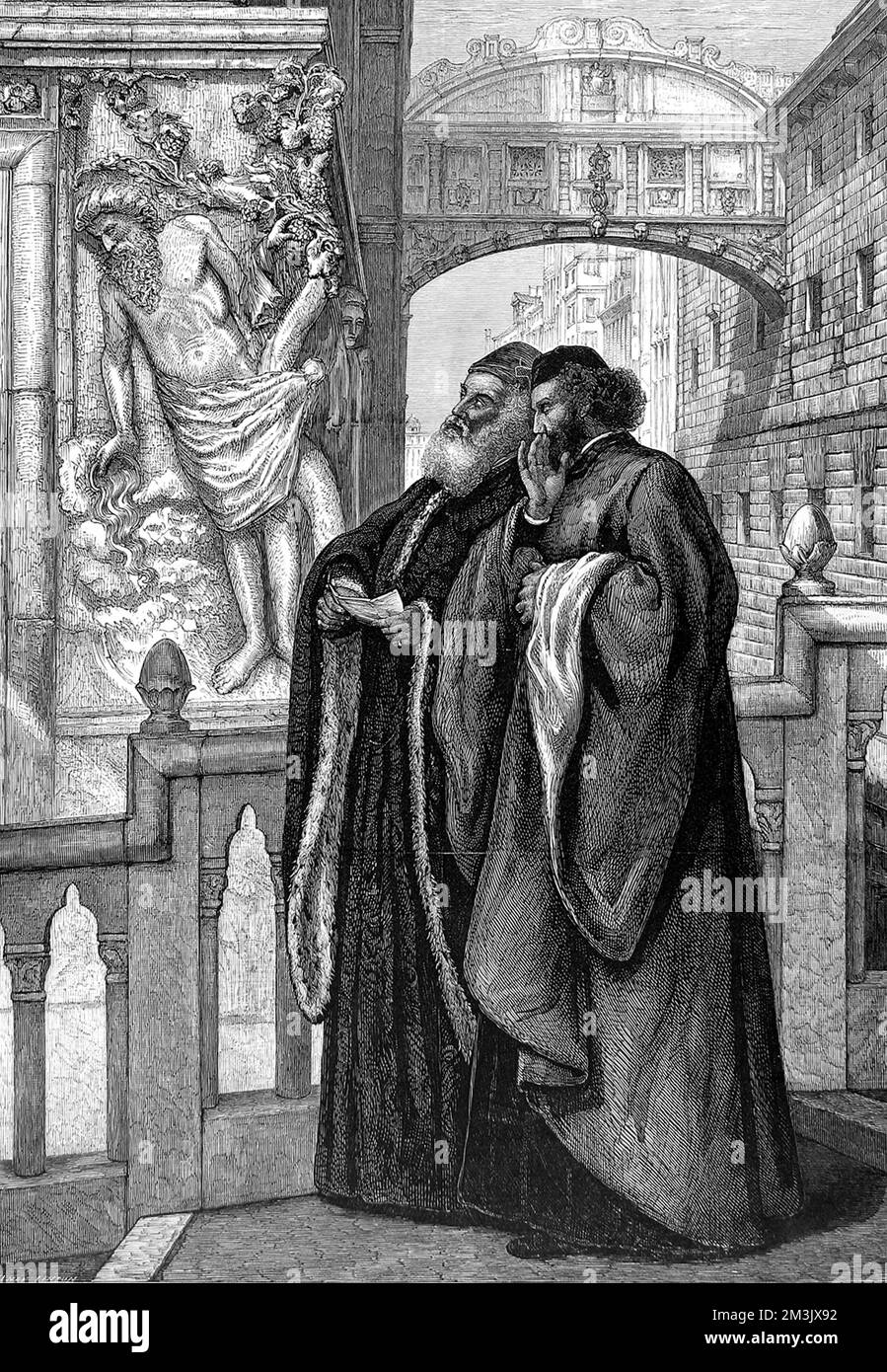 On the Ponte della Paglia: Going to the Council Stock Photo - Alamy