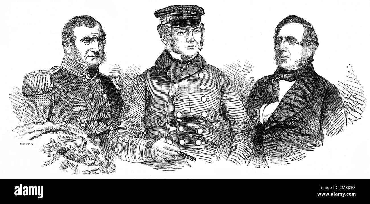 Captain Kellett, Captain Belcher and Captain Pullen 1852 Stock Photo ...