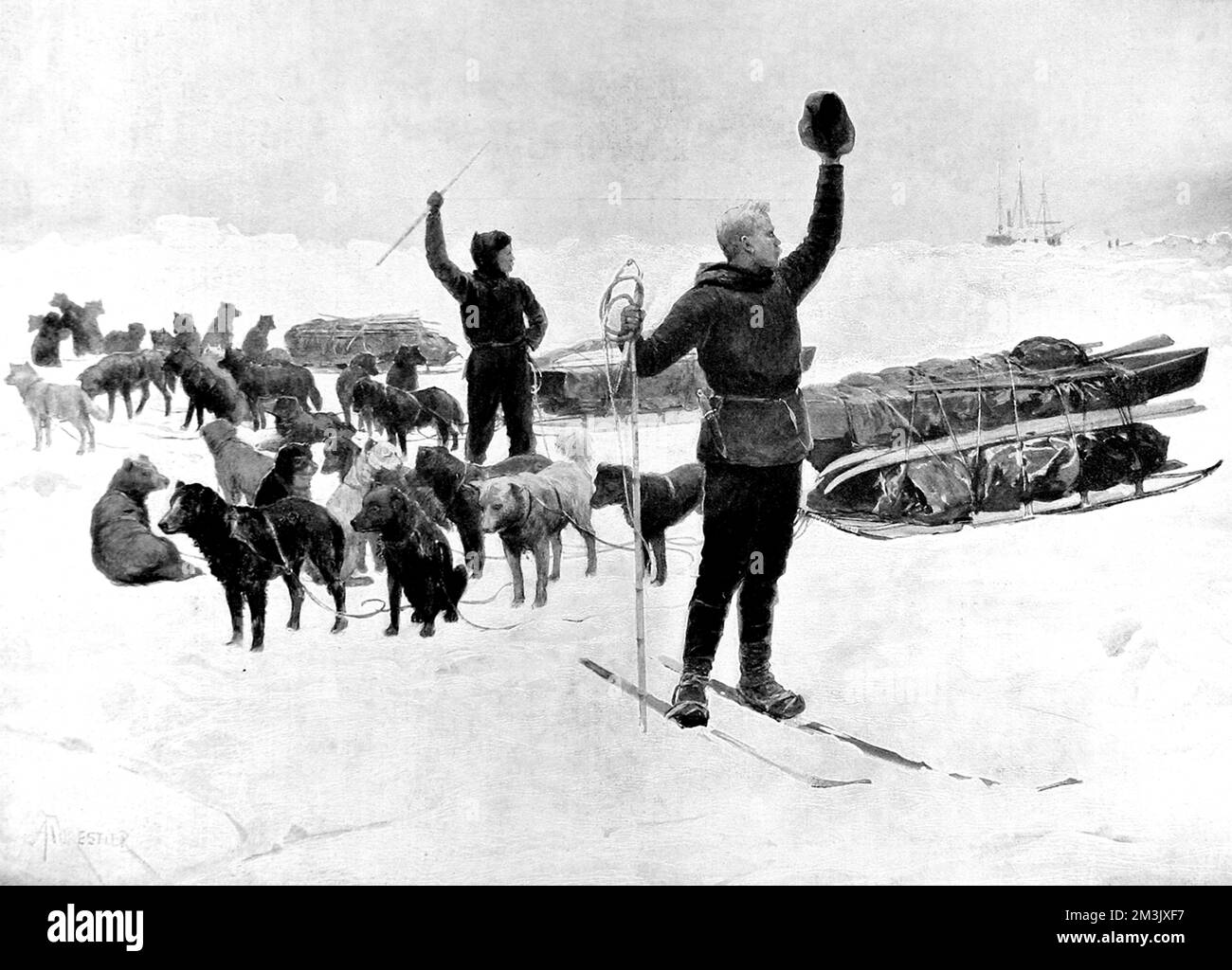 Fridtjof Nansen and Hjalmar Johansen head for the North Pole Stock ...