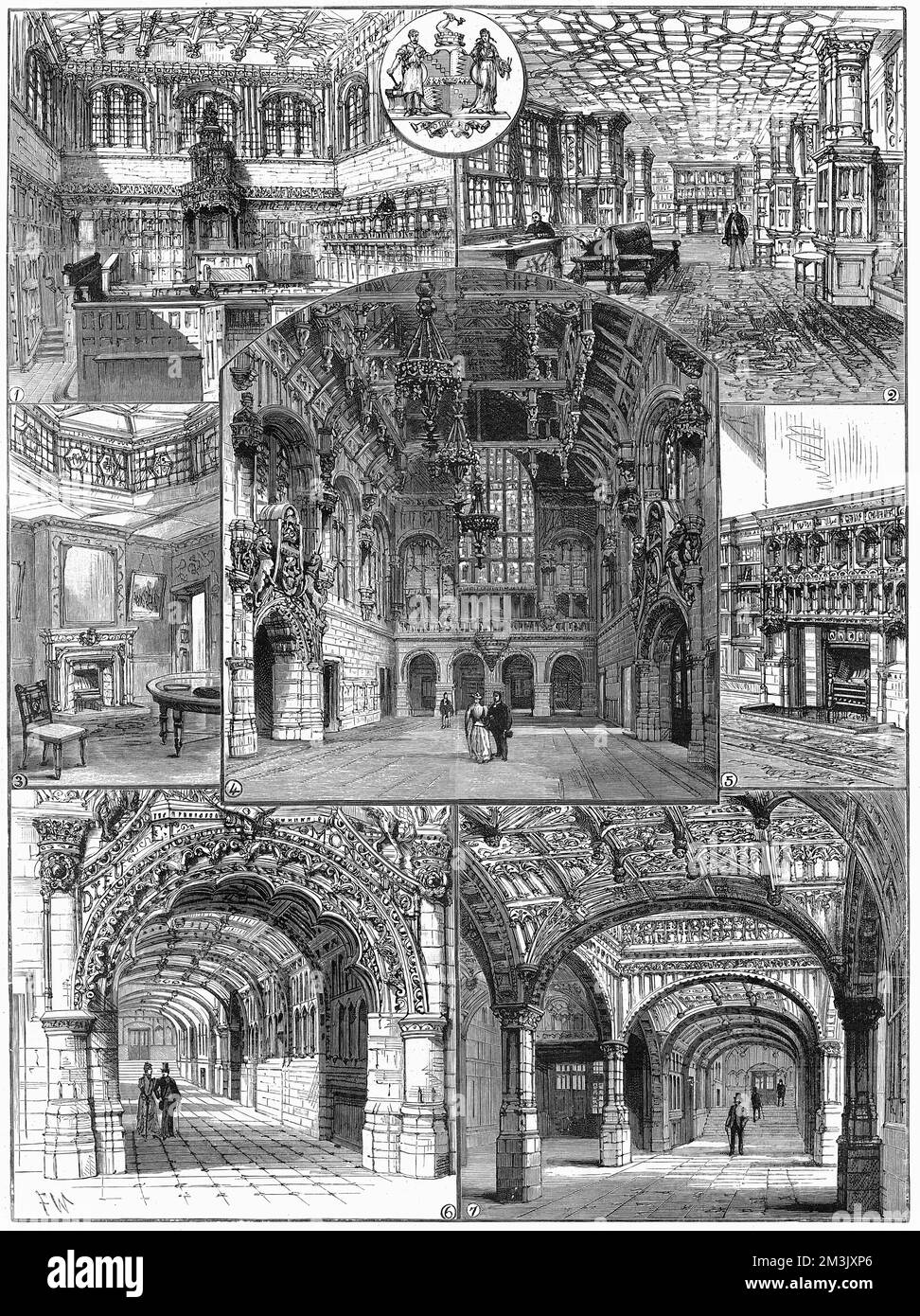 Interior of the (then) new Victoria Law Courts, Birmingham, 1891. The ...