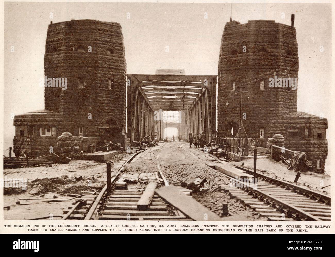 The Ludendorff Bridge at Remagen; Second World War, 1945 Stock Photo ...
