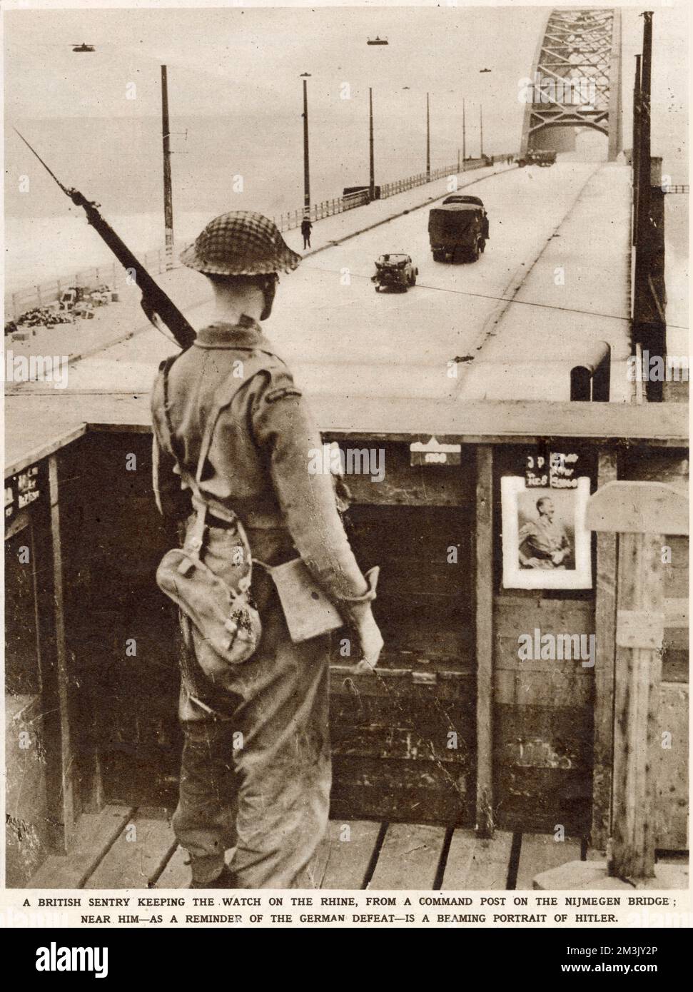British Sentry keeping watch on Nijmegen Bridge - WWII Stock Photo - Alamy
