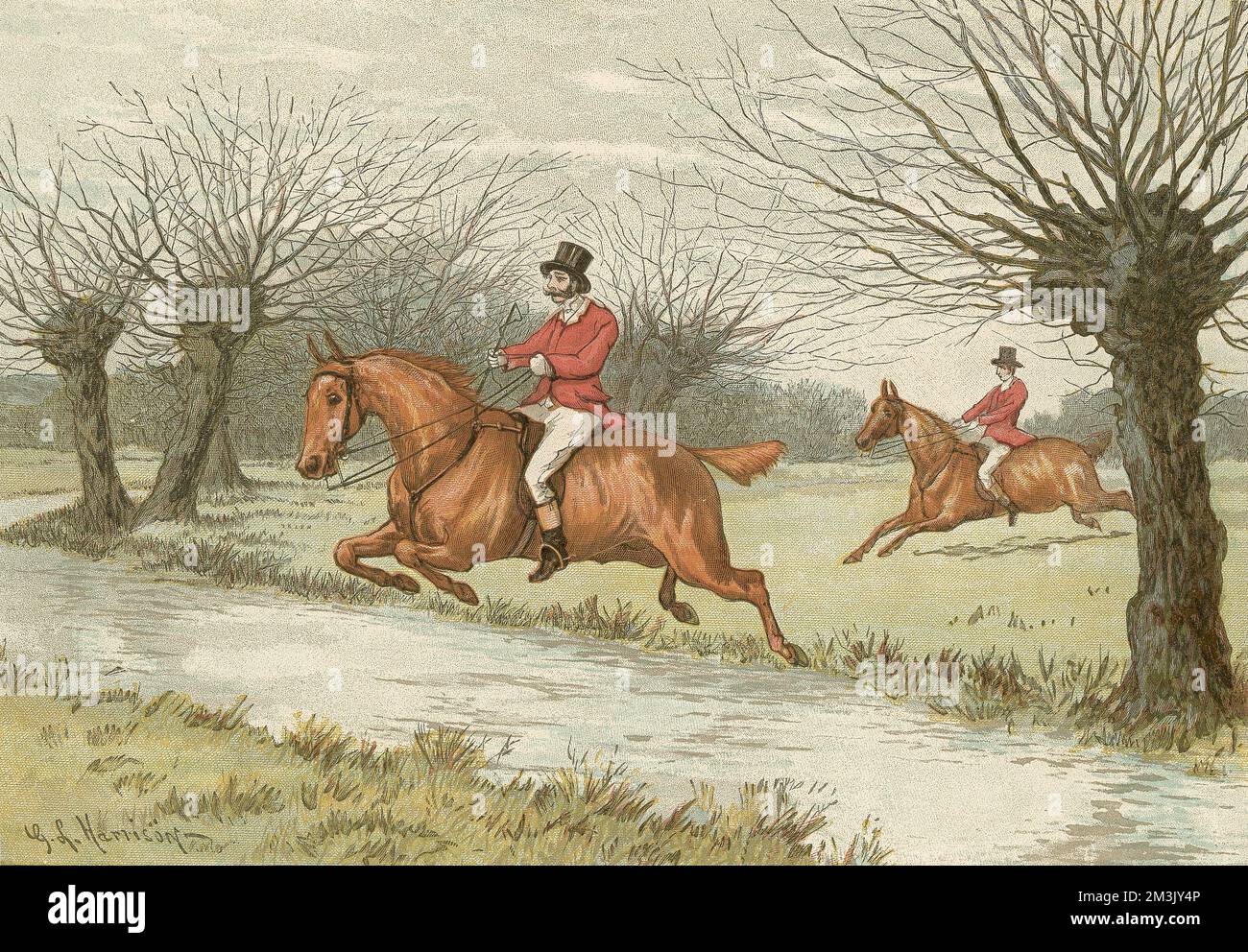Hunting scenes 1884 Stock Photo - Alamy