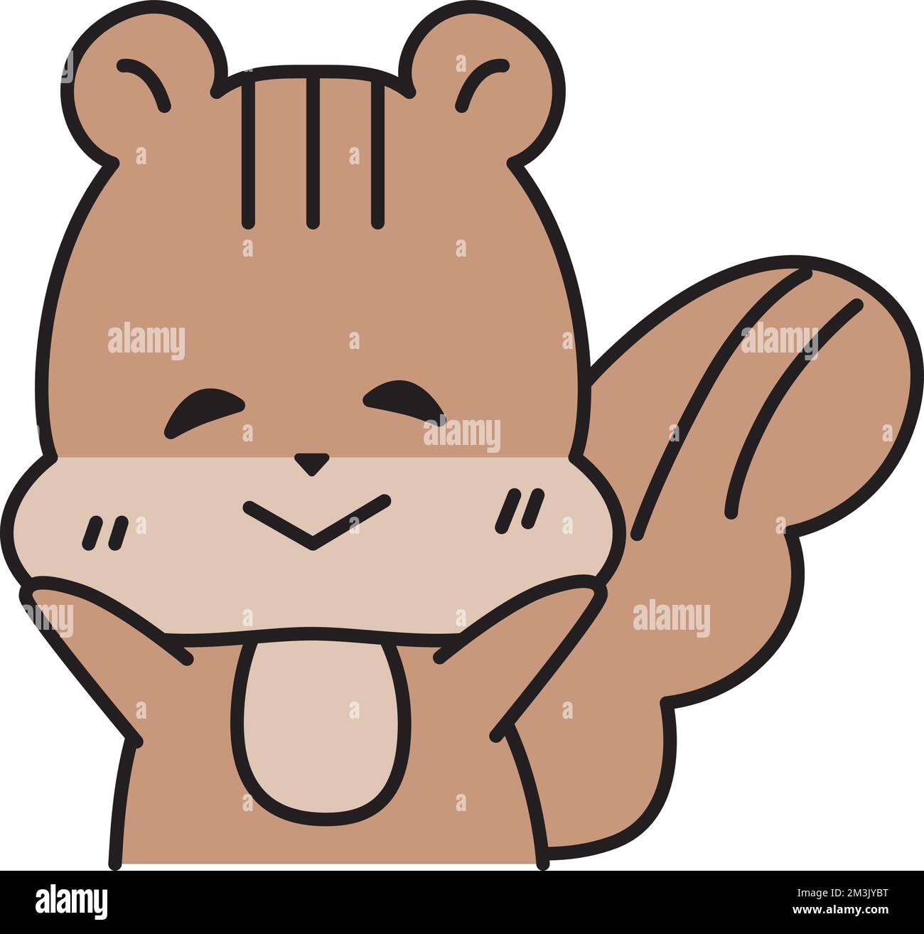 A squirrel character with a shy smile. Cute and funny animal is ...