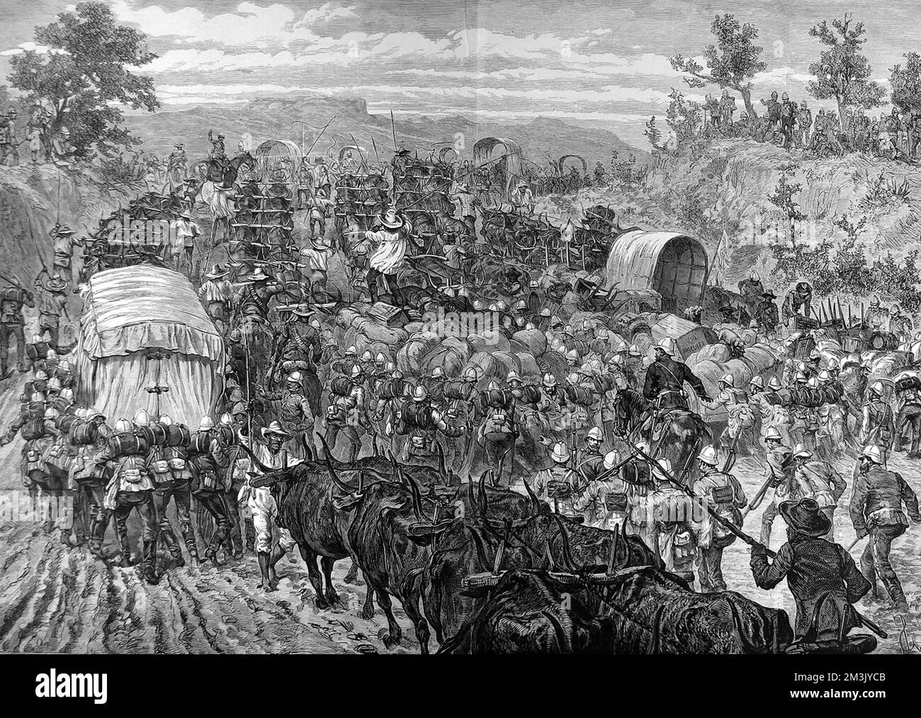 The Zulu war. The military evacuation of Zululand, a block o Stock ...