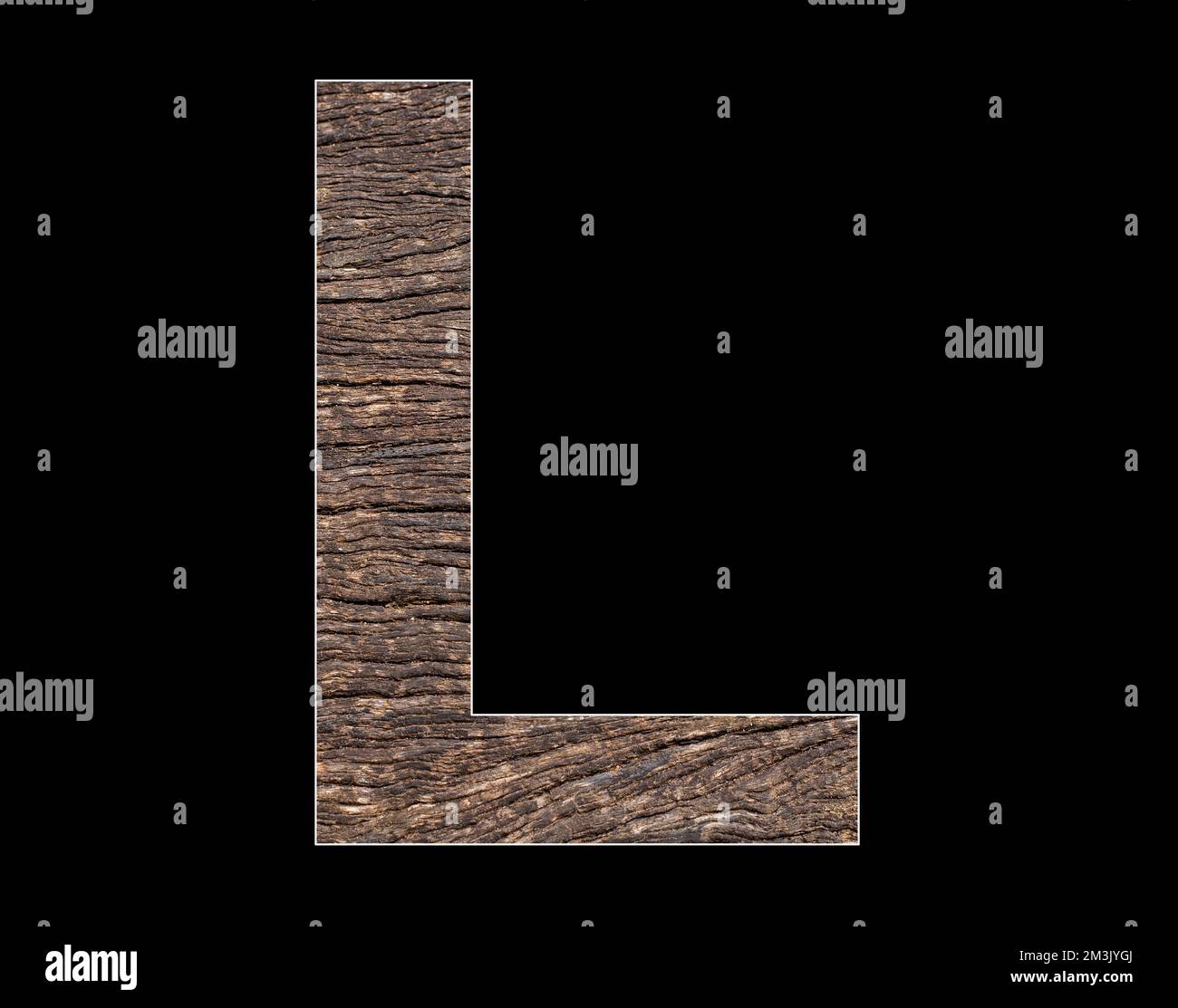 Uppercase letter L of the alphabet - Rustic tree cortex texture Stock ...