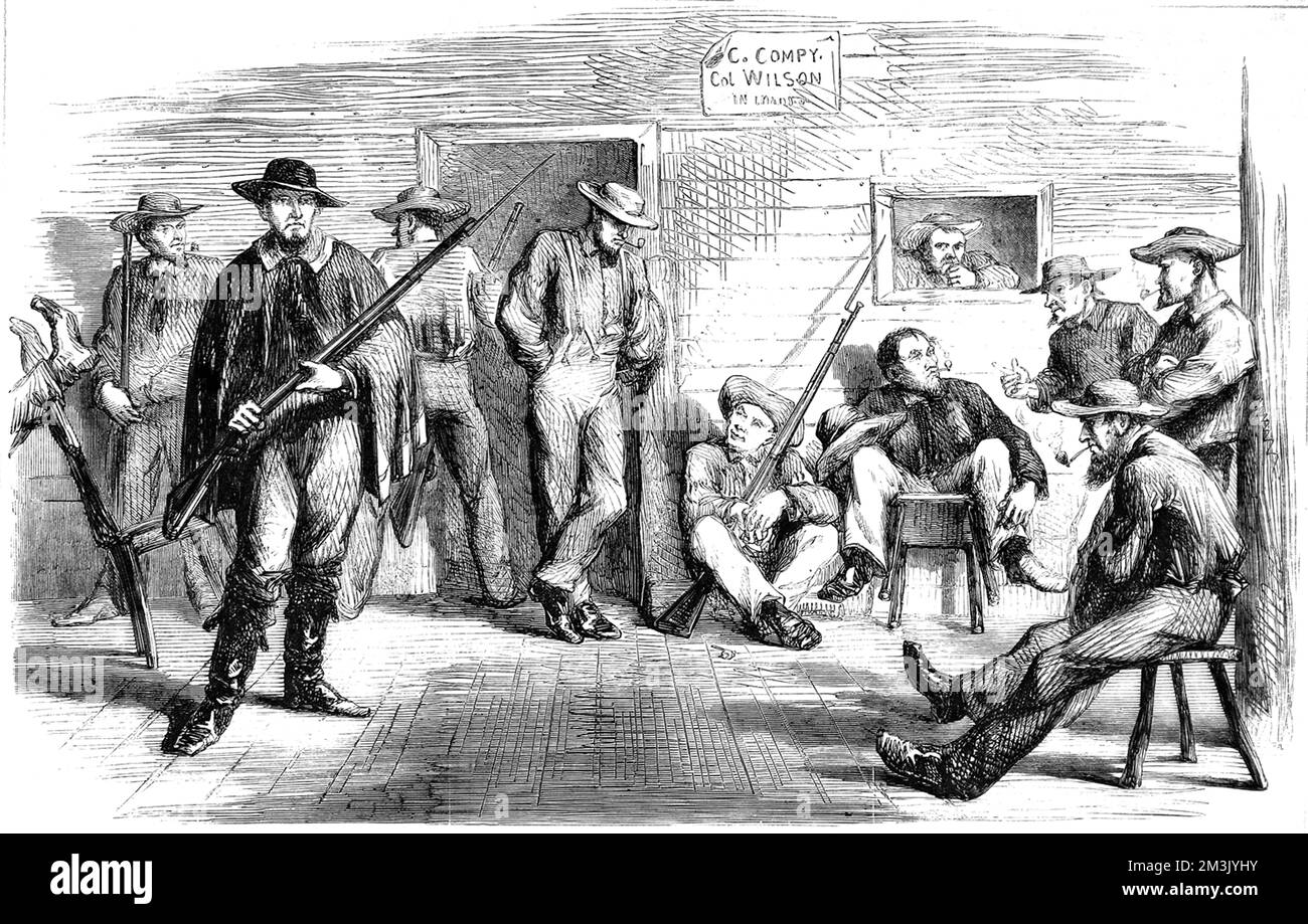 The civil war in America: some of 'Wilson's boys' in wooden Stock Photo ...