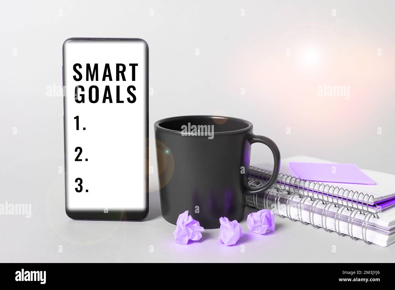 Text caption presenting Smart Goals. Conceptual photo mnemonic used as ...