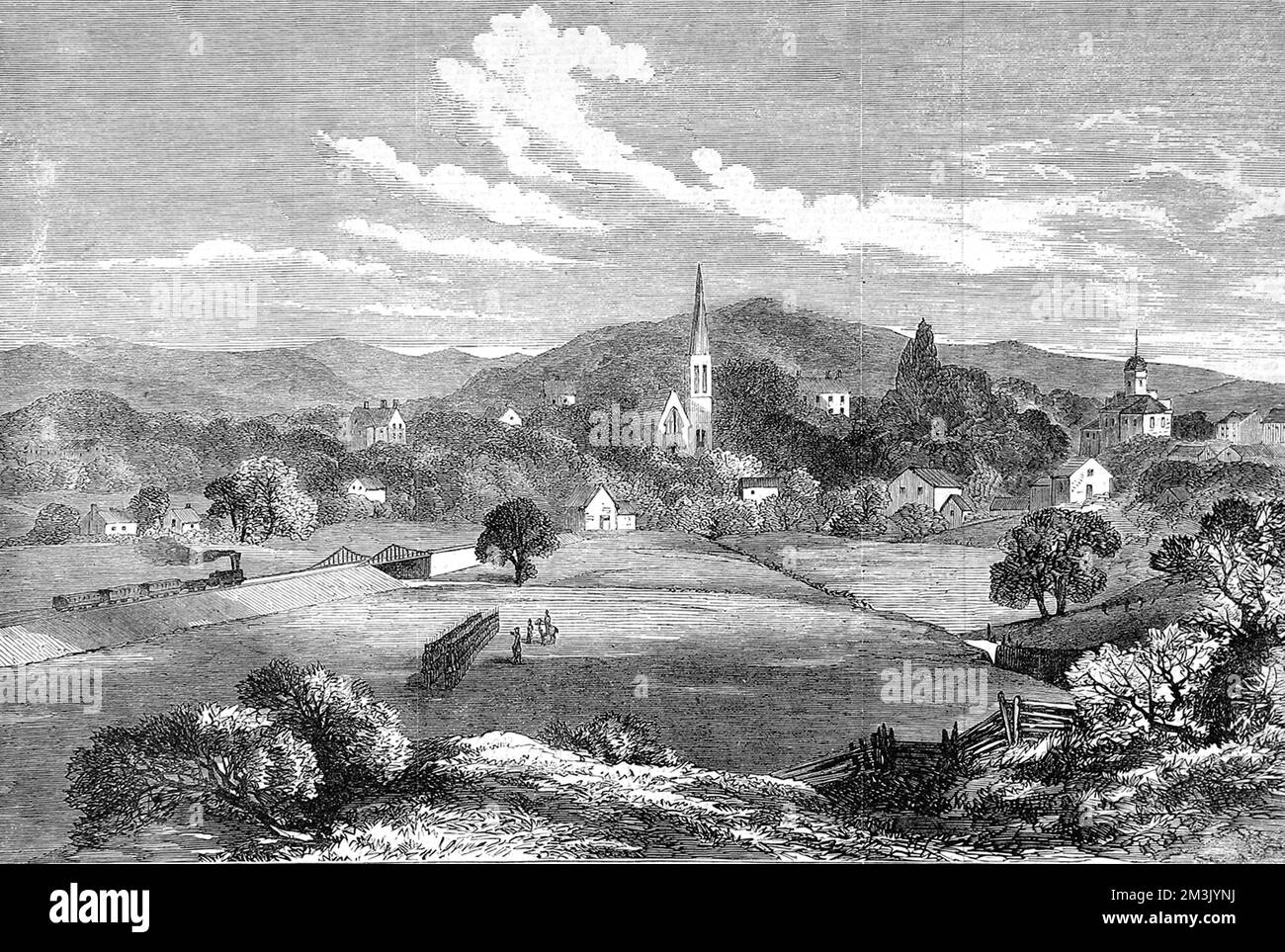 A peaceful scene in Warrenton, Virginia, with the railway passing ...