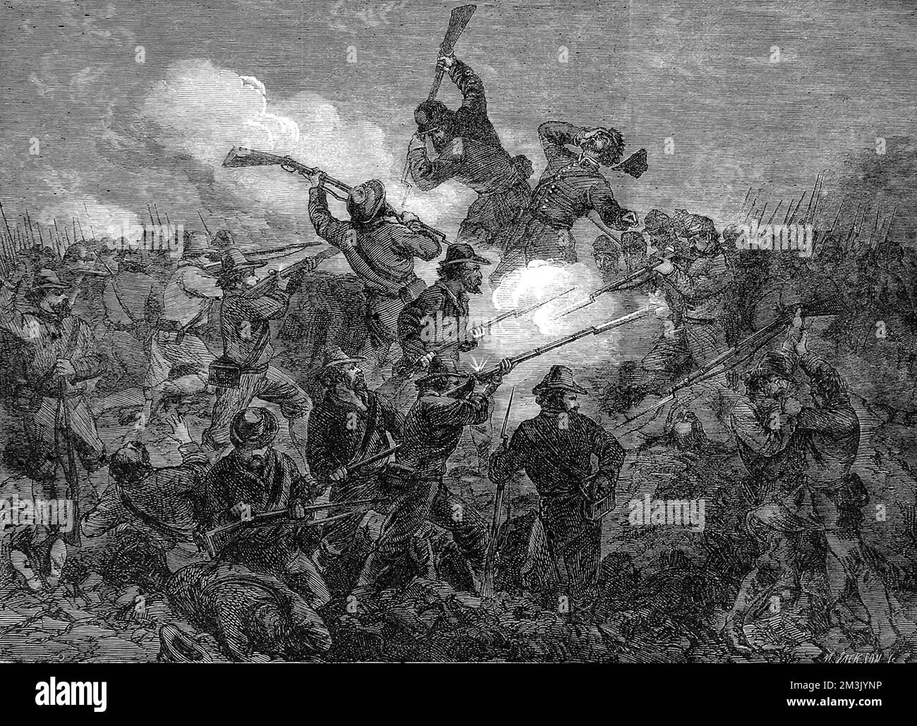 The Civil war in America. The fight for the rifle-pits in fr Stock ...