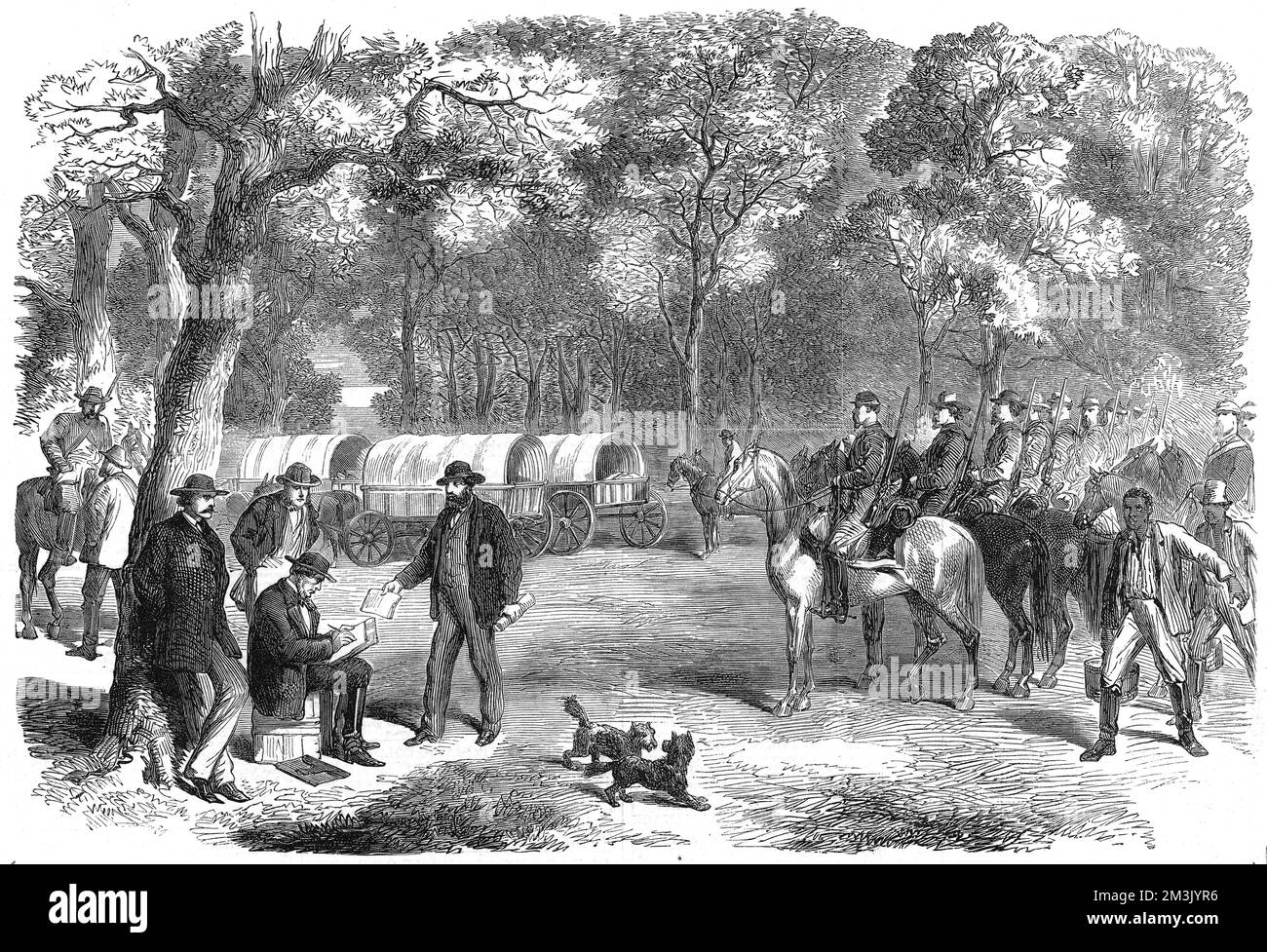 President Jefferson Davis working at the roadside 1865 Stock Photo - Alamy