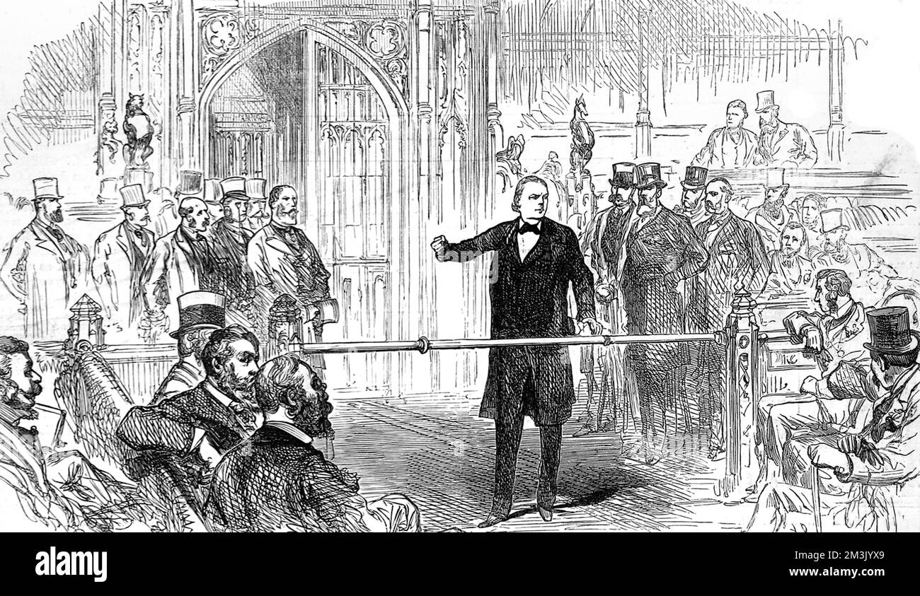 Charles Bradlaugh MP at the Bar of the House of Commons, 188 Stock ...