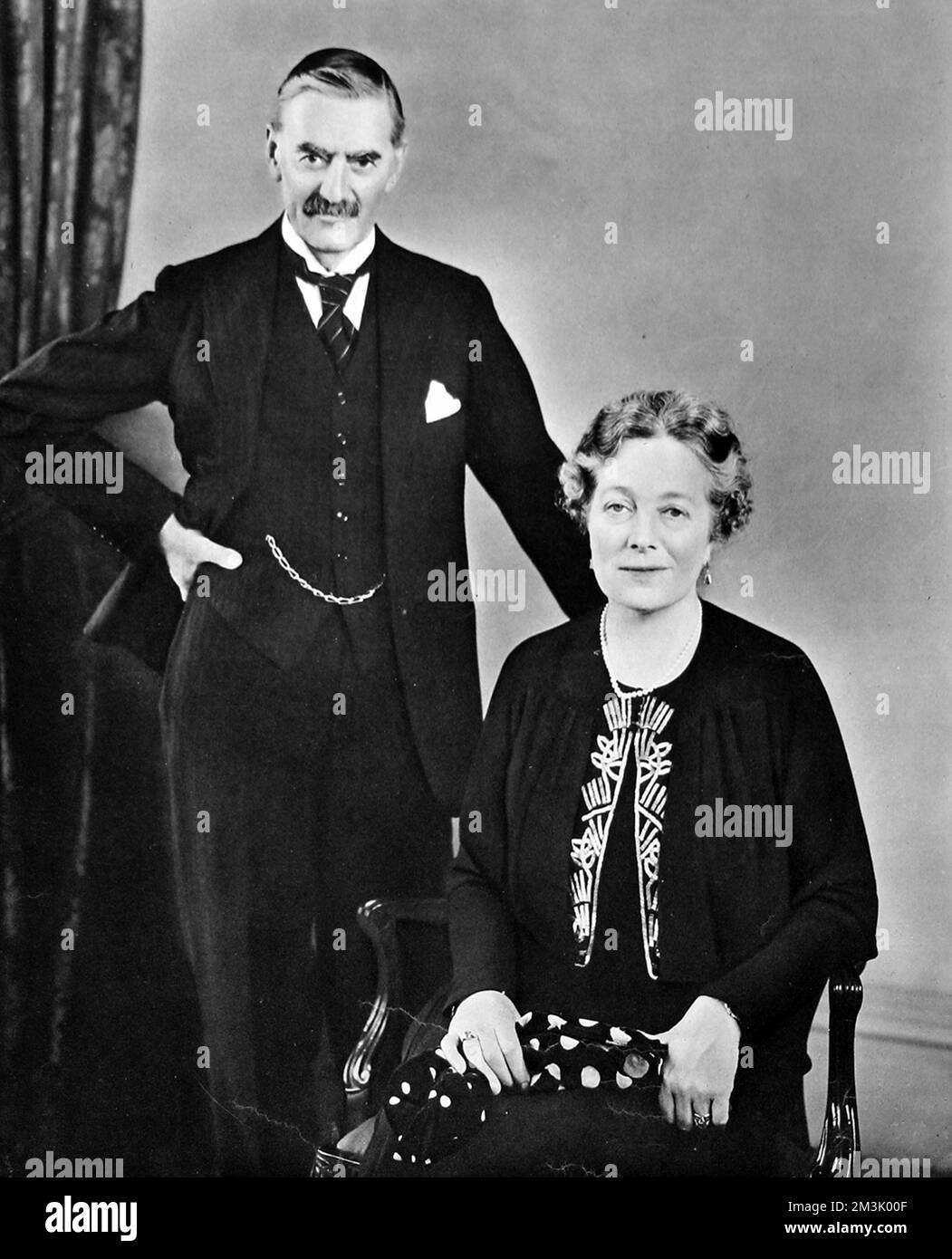 Neville Chamberlain and Mrs. Chamberlain, 1938 Stock Photo - Alamy