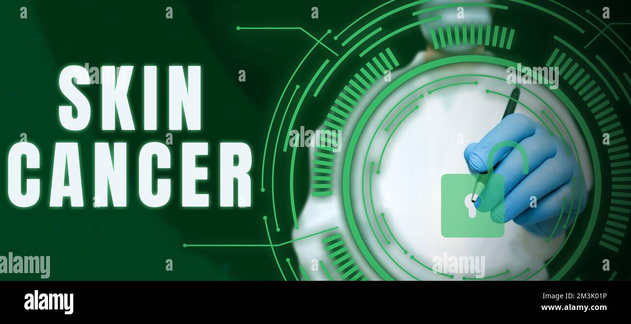 Conceptual display Skin Cancer. Internet Concept uncontrolled growth of ...