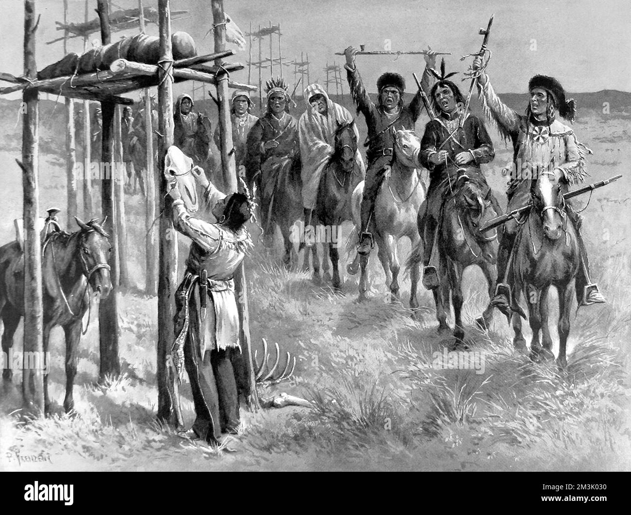 American Indians. Salute to a dead chief in the far North We Stock ...