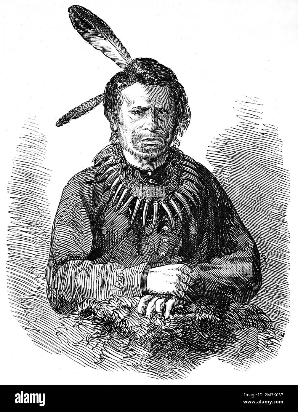 Portait of the pawnee warrior, Qu-u-aek, or Buffalo Bull. Date: 1858 ...