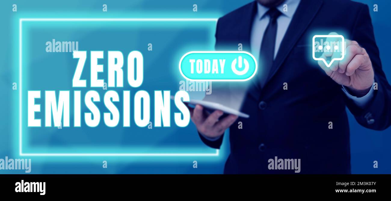 Inspiration showing sign Zero Emissions. Business approach emits no ...
