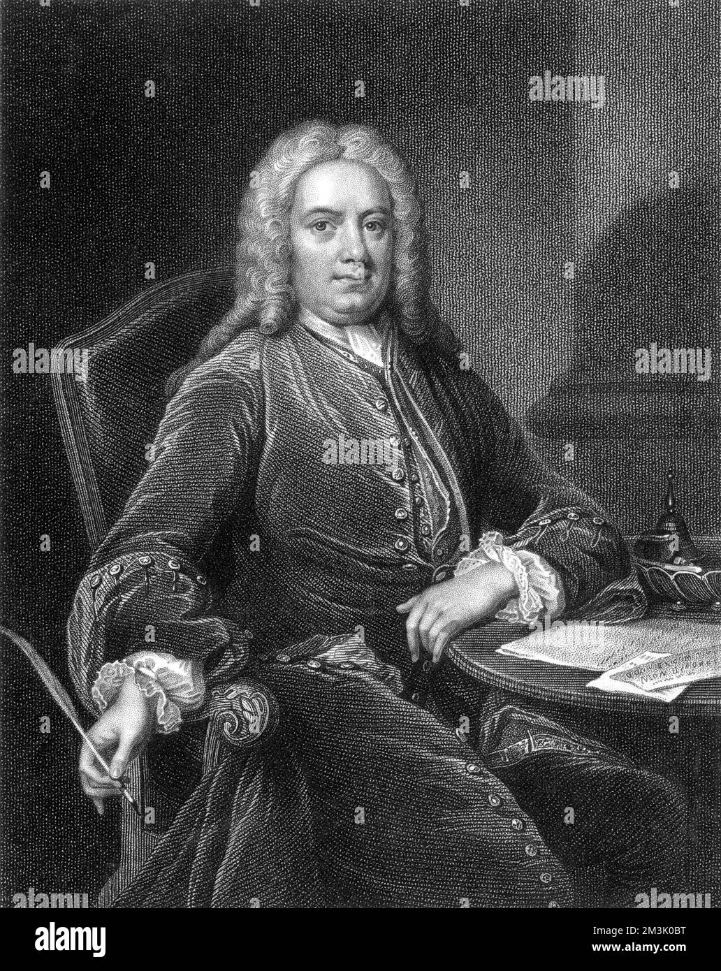 Engraving of Sir Robert Walpole, 1st Earl of Orford, the English Whig ...