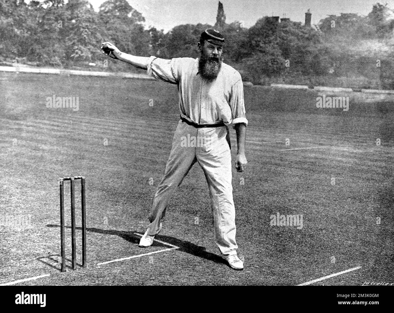 W. G. Grace Bowling at the Crystal Palace cricket ground Stock Photo ...