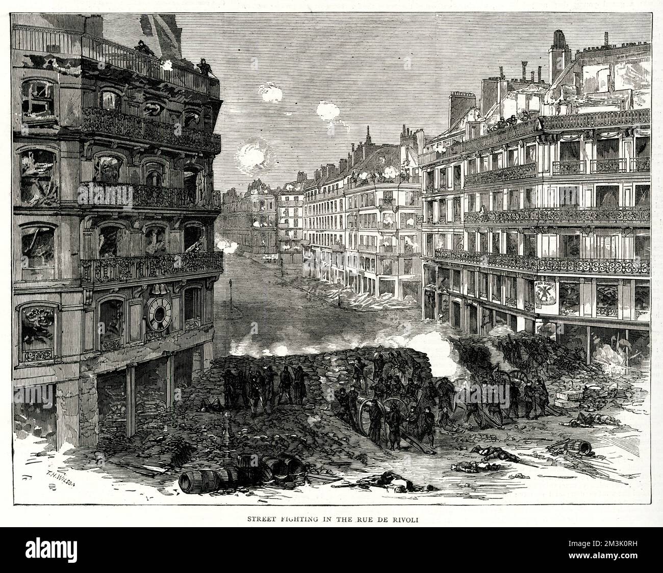 Street fighting in the Rue de Rivoli; Paris Commune 1871 Stock Photo ...