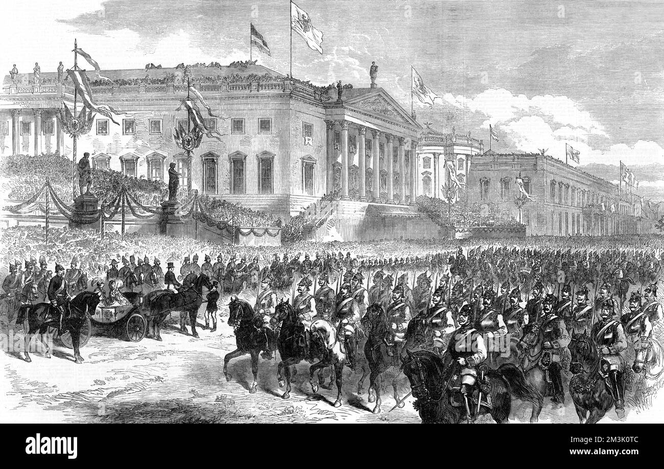 The Prussian victory parade in Berlin at the conclusion of the Franco ...