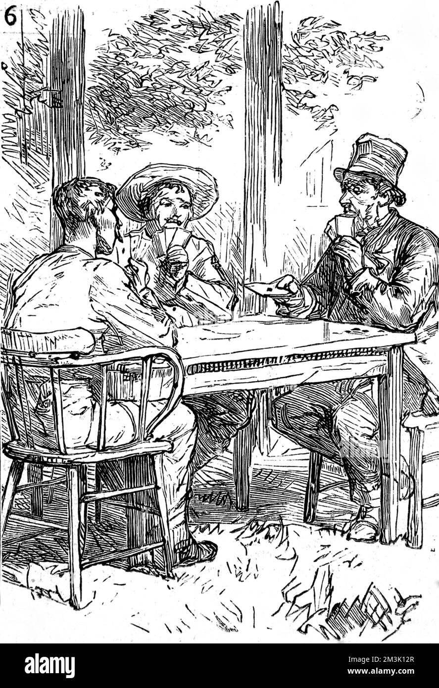 Sketches in the United States. Sunday in a frontier town Stock Photo ...