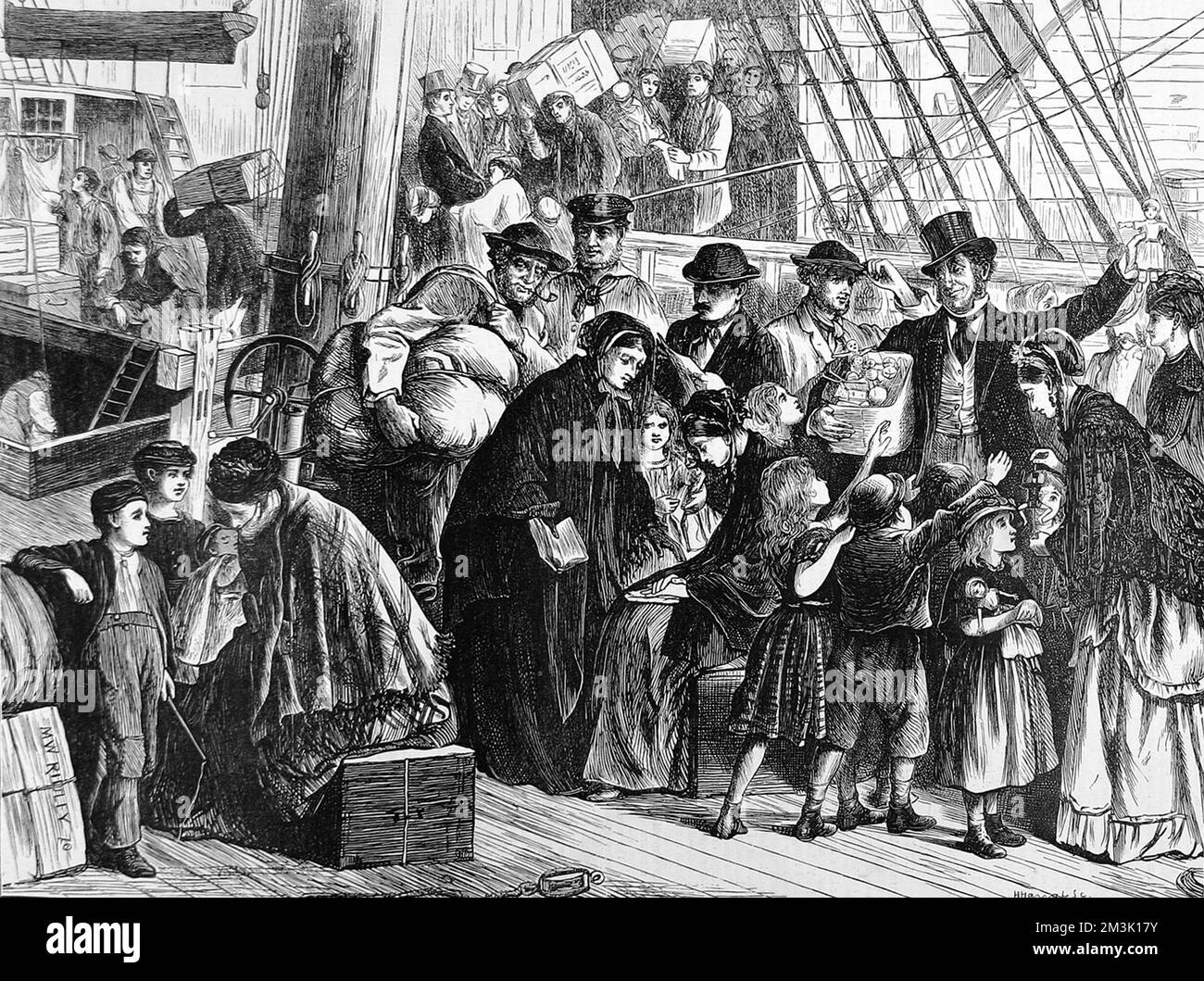 Passengers on an Emigrant Ship, Britain 1869 Stock Photo - Alamy