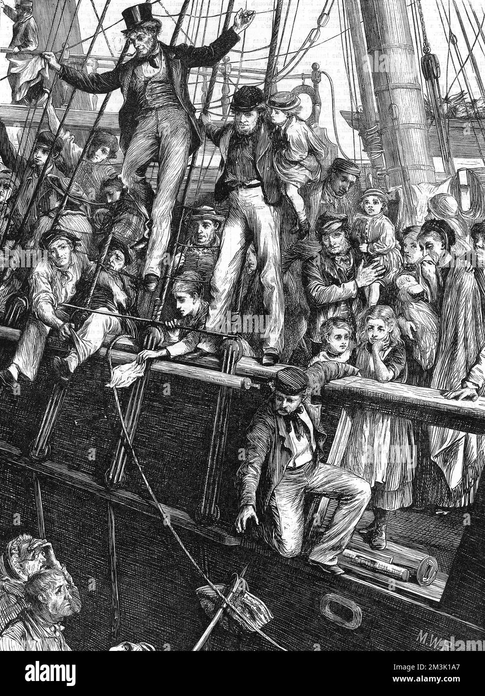 Emigrant Ship leaving for the USA 1869 Stock Photo - Alamy