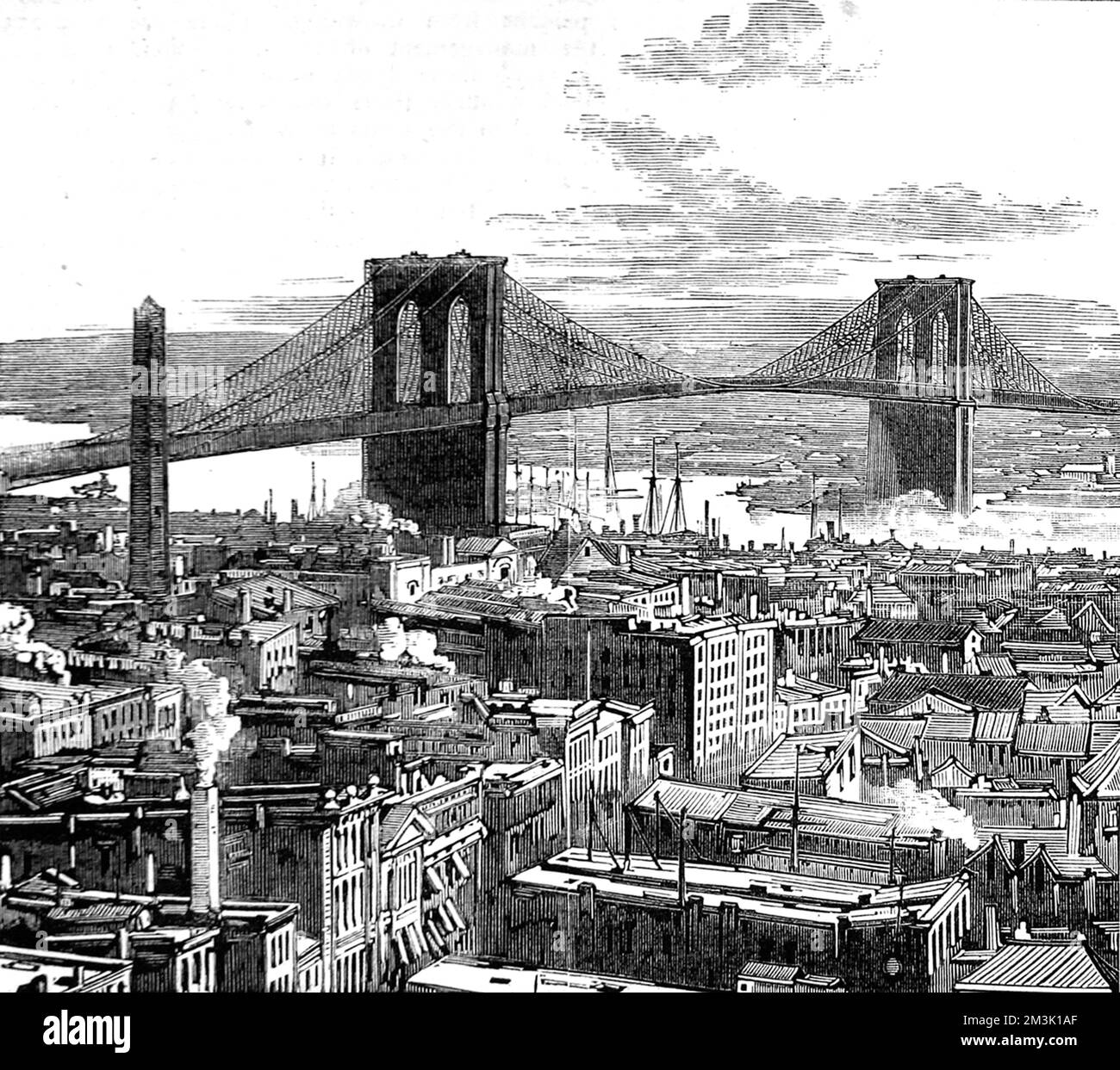 New york from brooklyn bridge Black and White Stock Photos & Images - Alamy