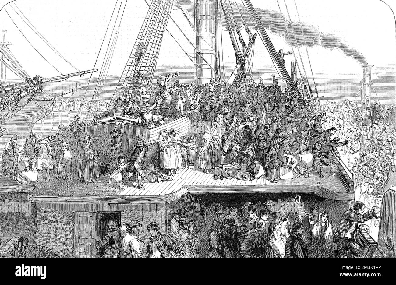 Emigrant Ship leaving Liverpool for America, 1850 Stock Photo - Alamy