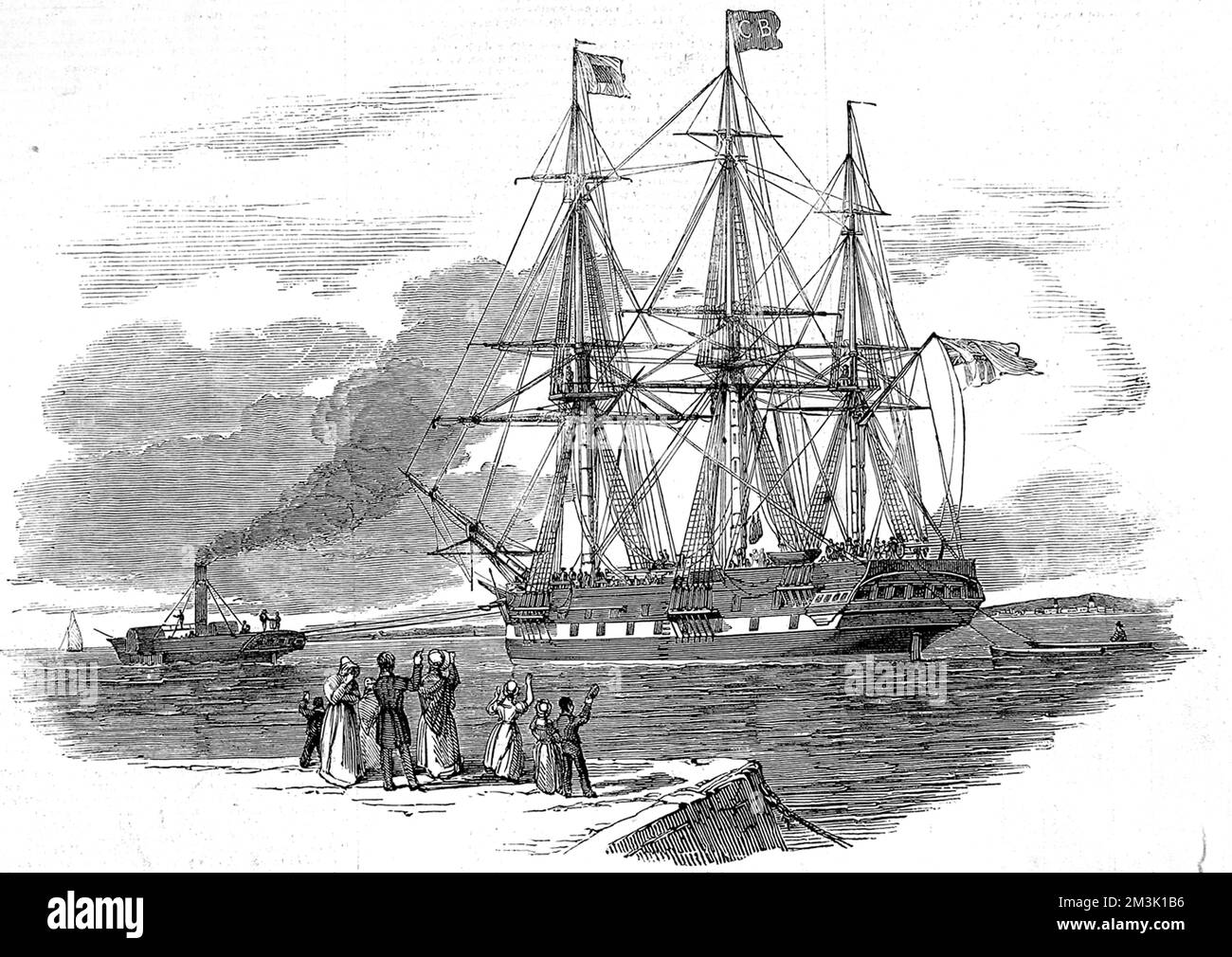An Emigrant Ship leaving Great Britain 1844 Stock Photo - Alamy