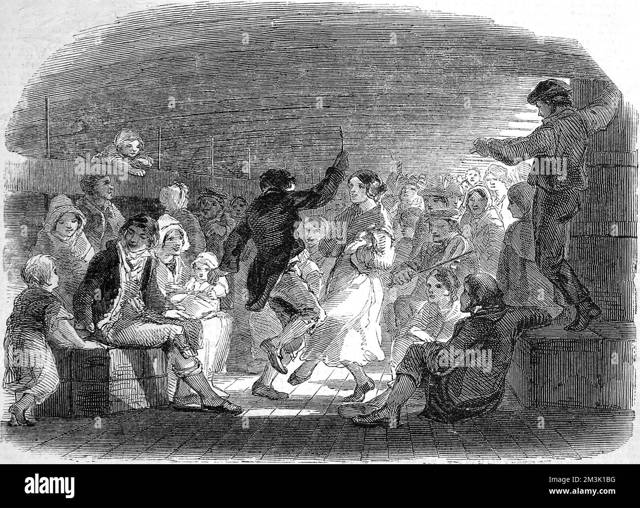 Dancing on an Emigrant Ship 1850 Stock Photo - Alamy